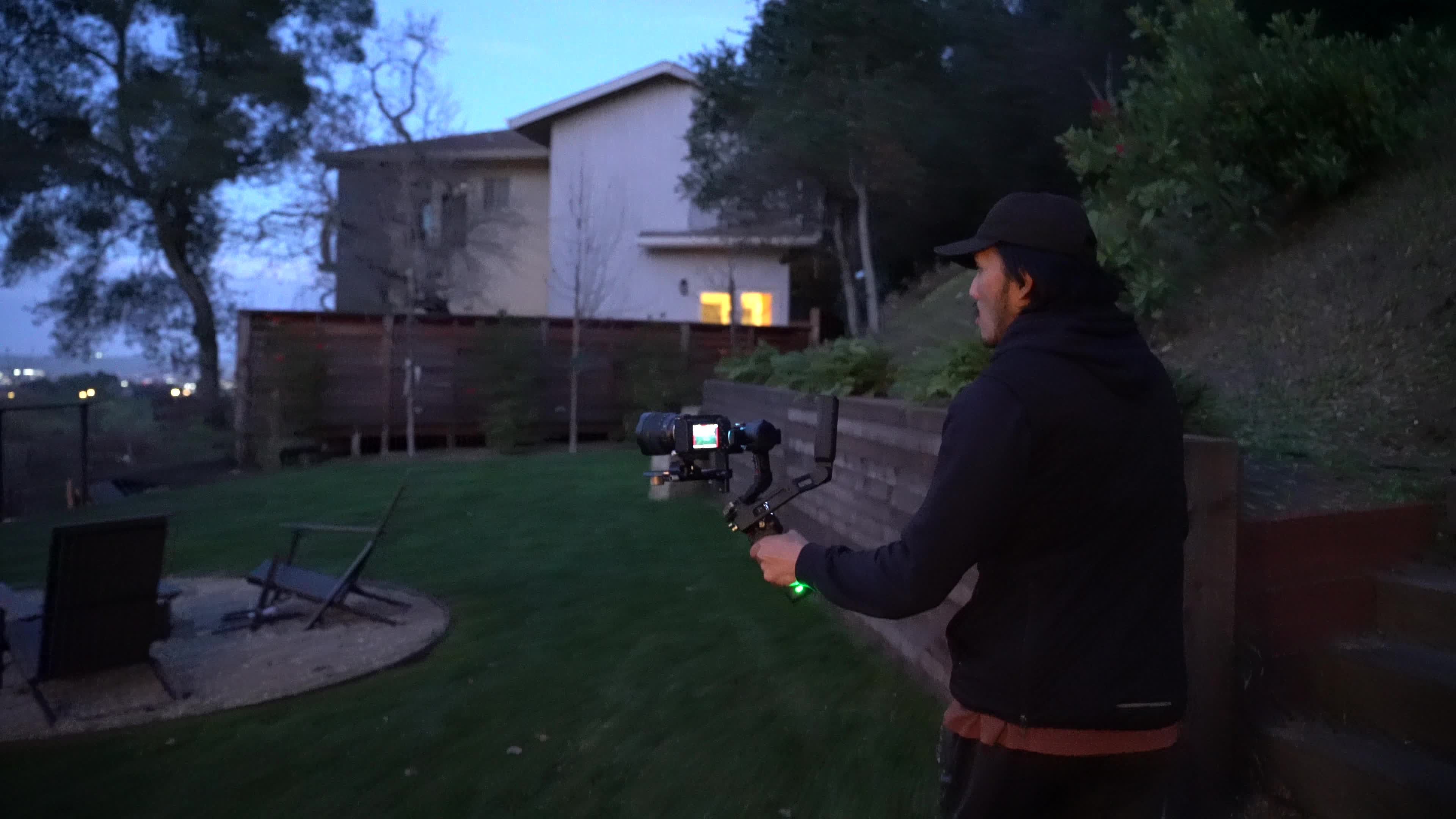 Evening Videographer Filming a House Scene Free Stock Video Footage ...