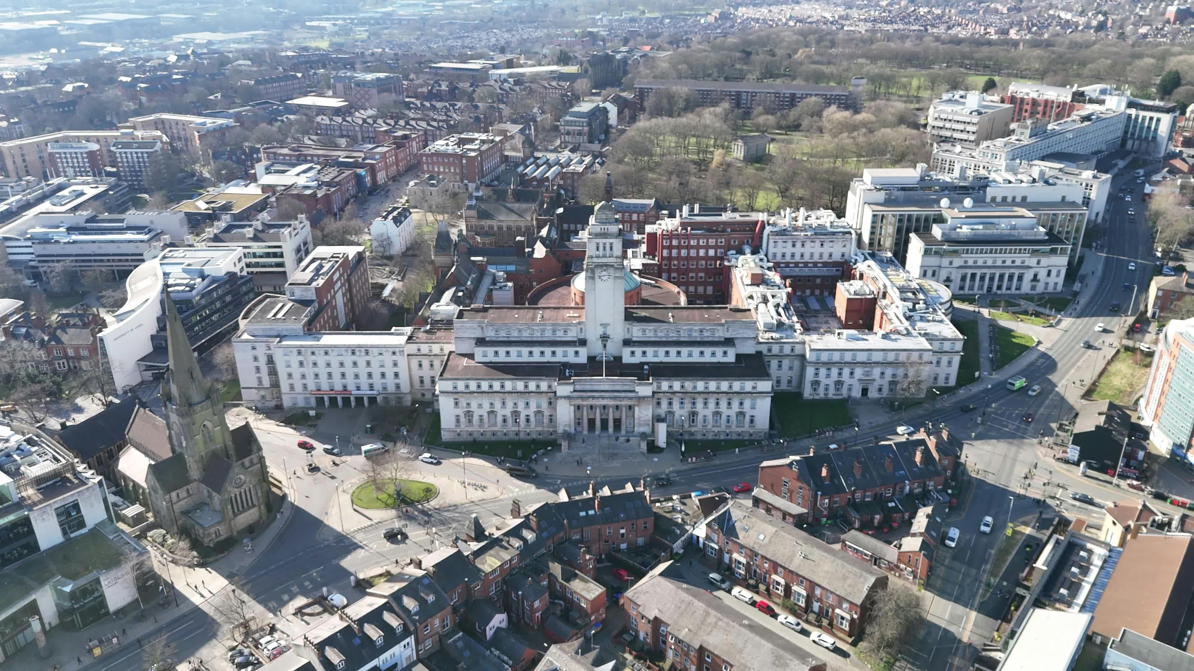 Aerial View of Nottingham City Architecture Free Stock Video Footage ...