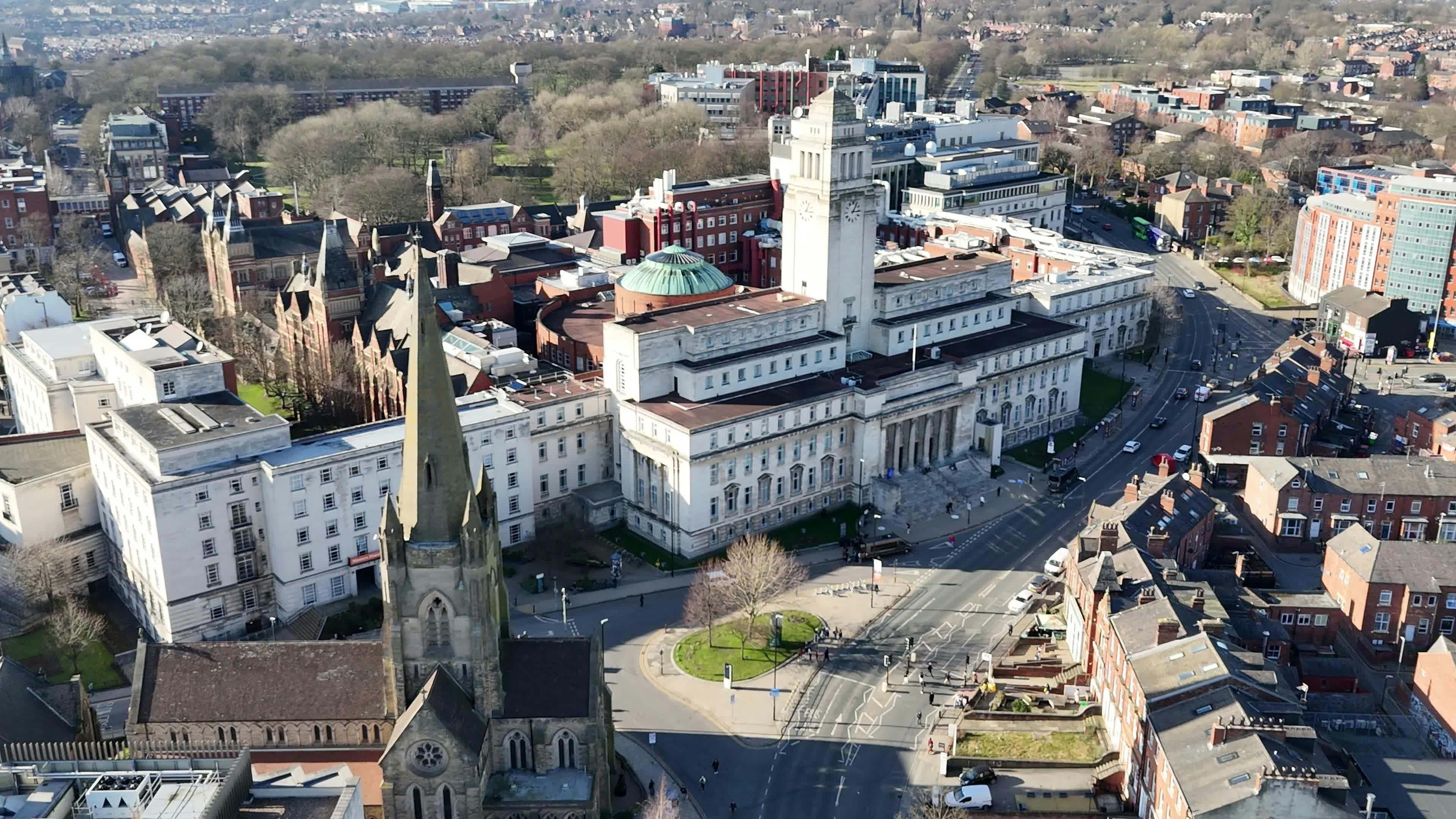 Aerial View of Nottingham University Campus Free Stock Video Footage ...