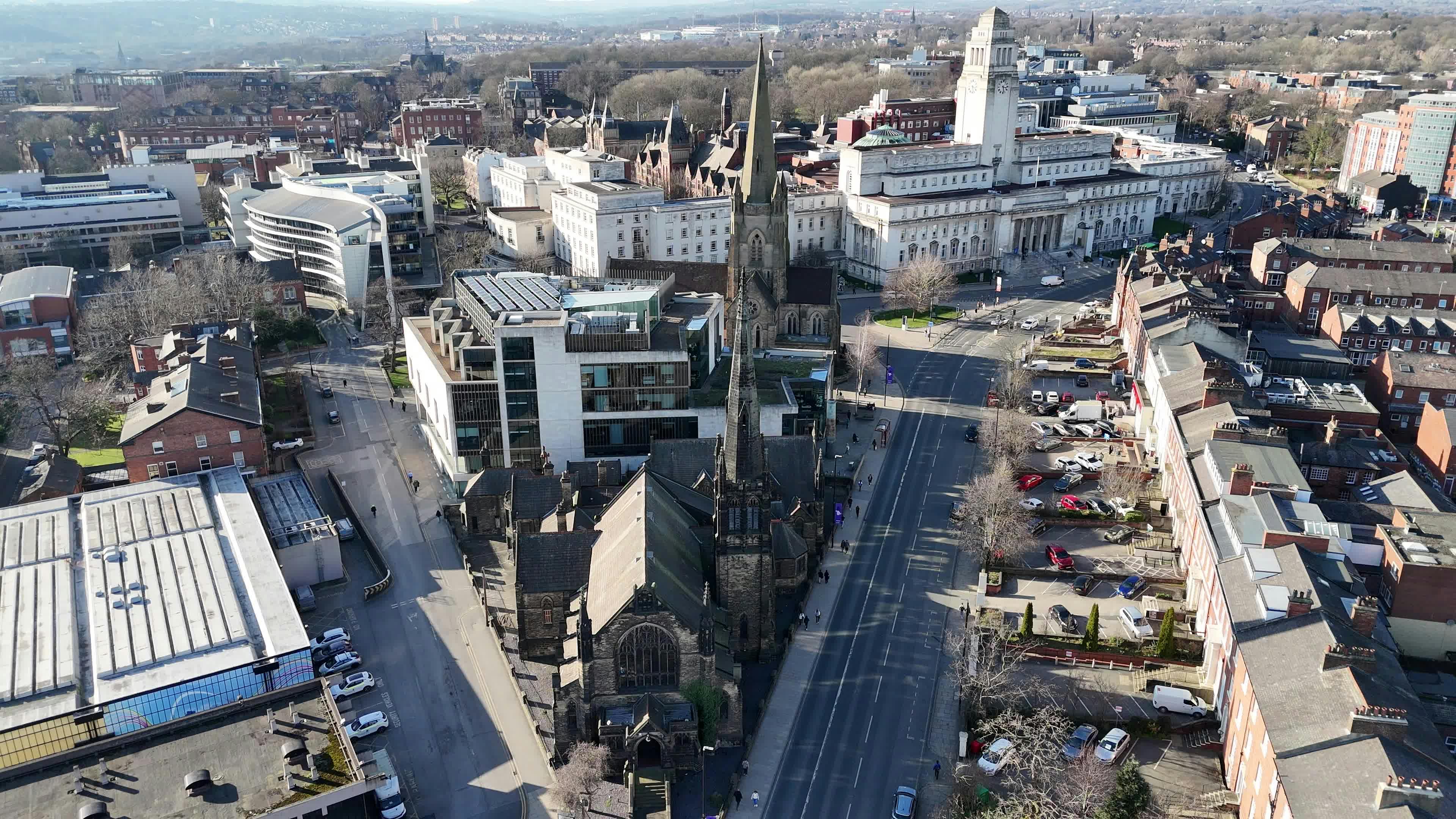 Aerial View of Historic Leeds Cityscape Free Stock Video Footage ...