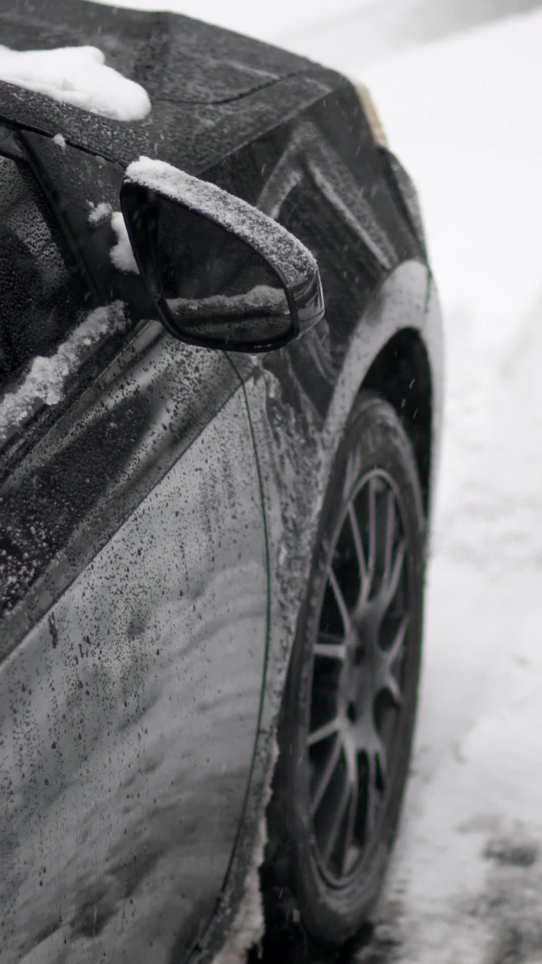 Black Car in Snowy Winter Landscape Free Stock Video Footage, Royalty ...