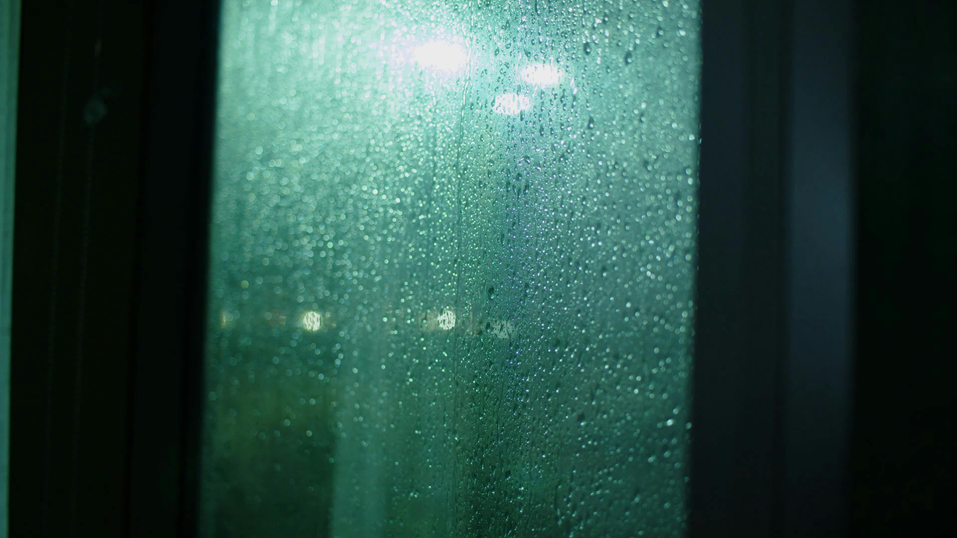 Rainy Night Window Bokeh Effect Video Free Stock Video Footage, Royalty ...