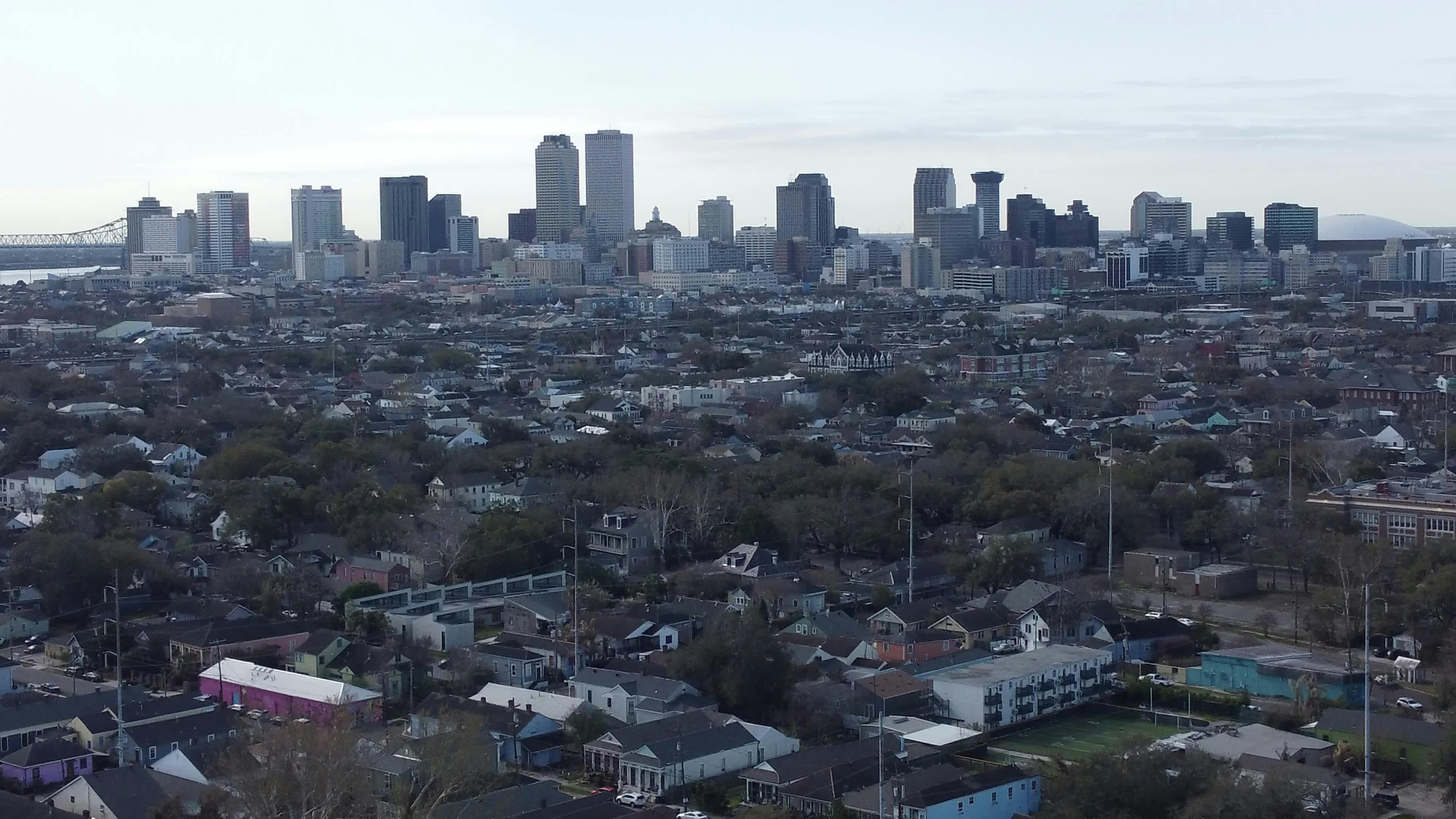 Aerial View of New Orleans Skyline Free Stock Video Footage, Royalty ...