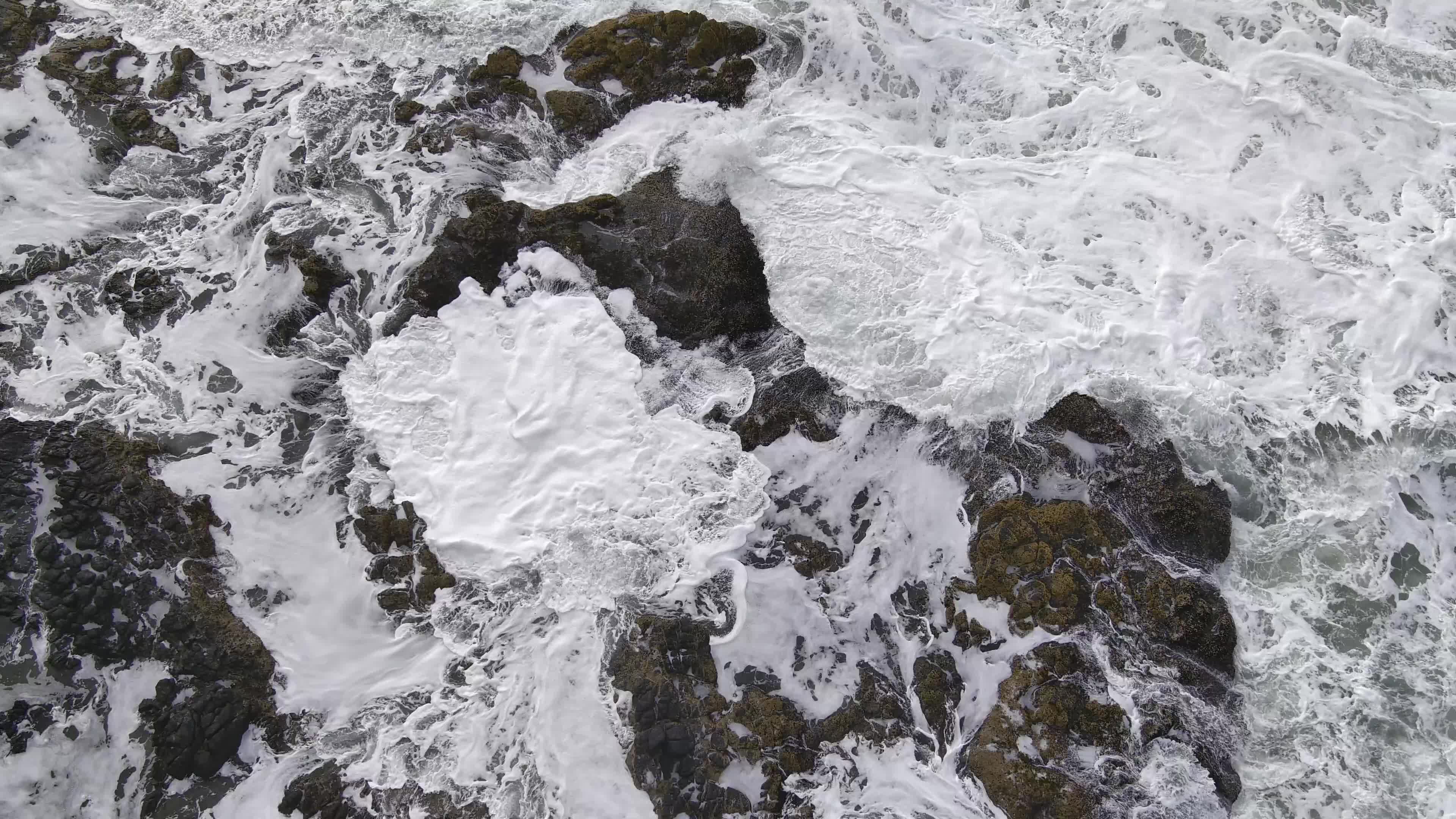 Dramatic Aerial View of Oregon Coast Waves Free Stock Video Footage ...