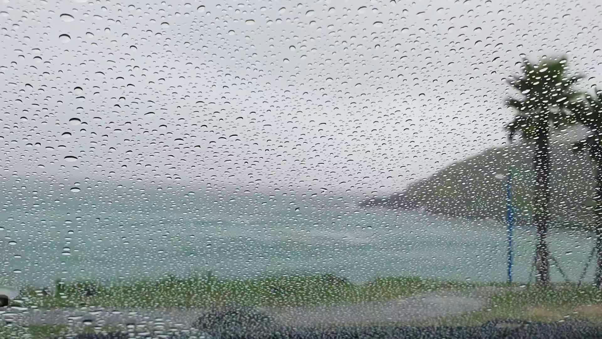 Rainy Beach View Through Car Window Free Stock Video Footage, Royalty ...