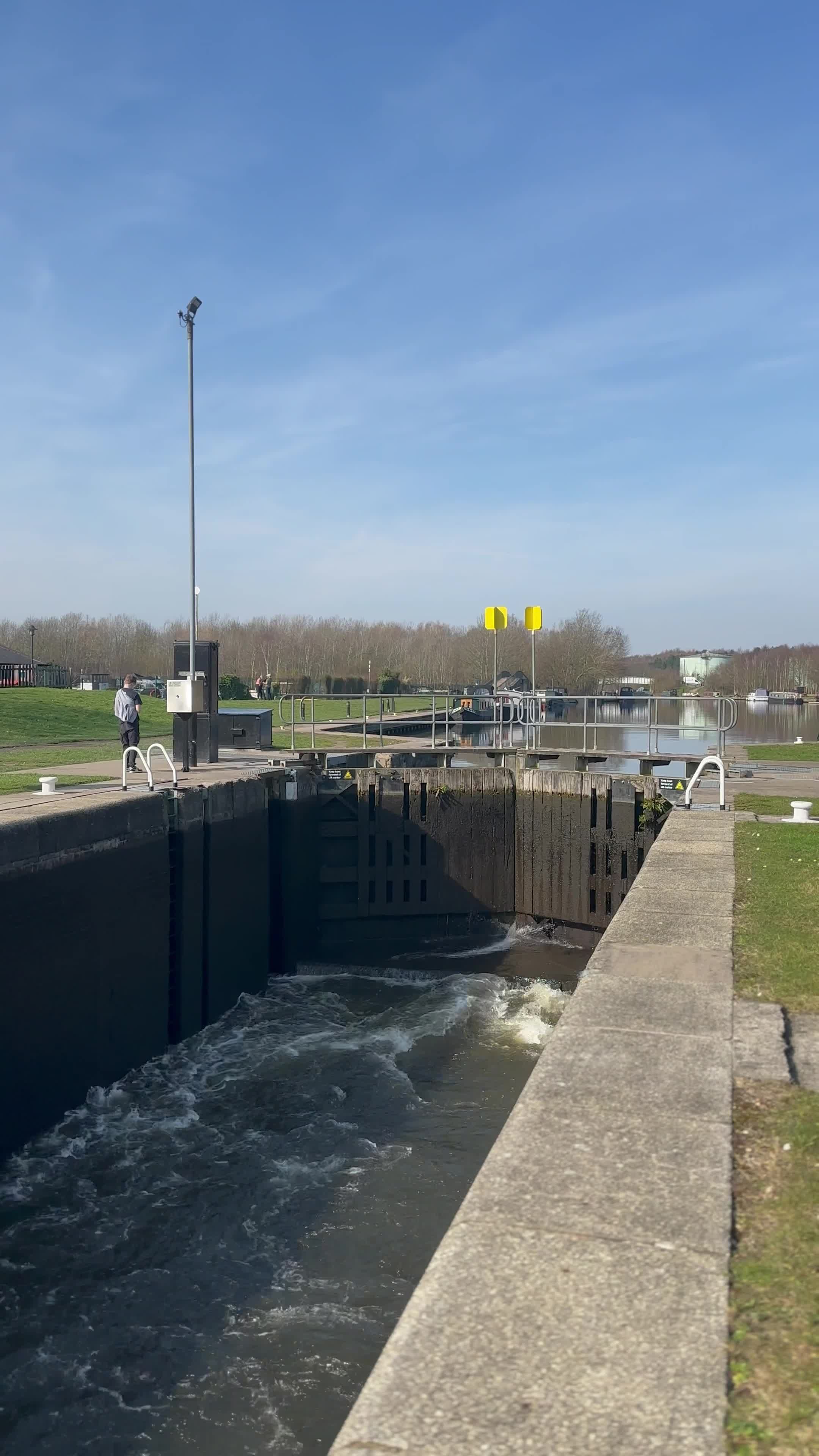 Scenic View of a Canal Lock System in Operation Free Stock Video ...