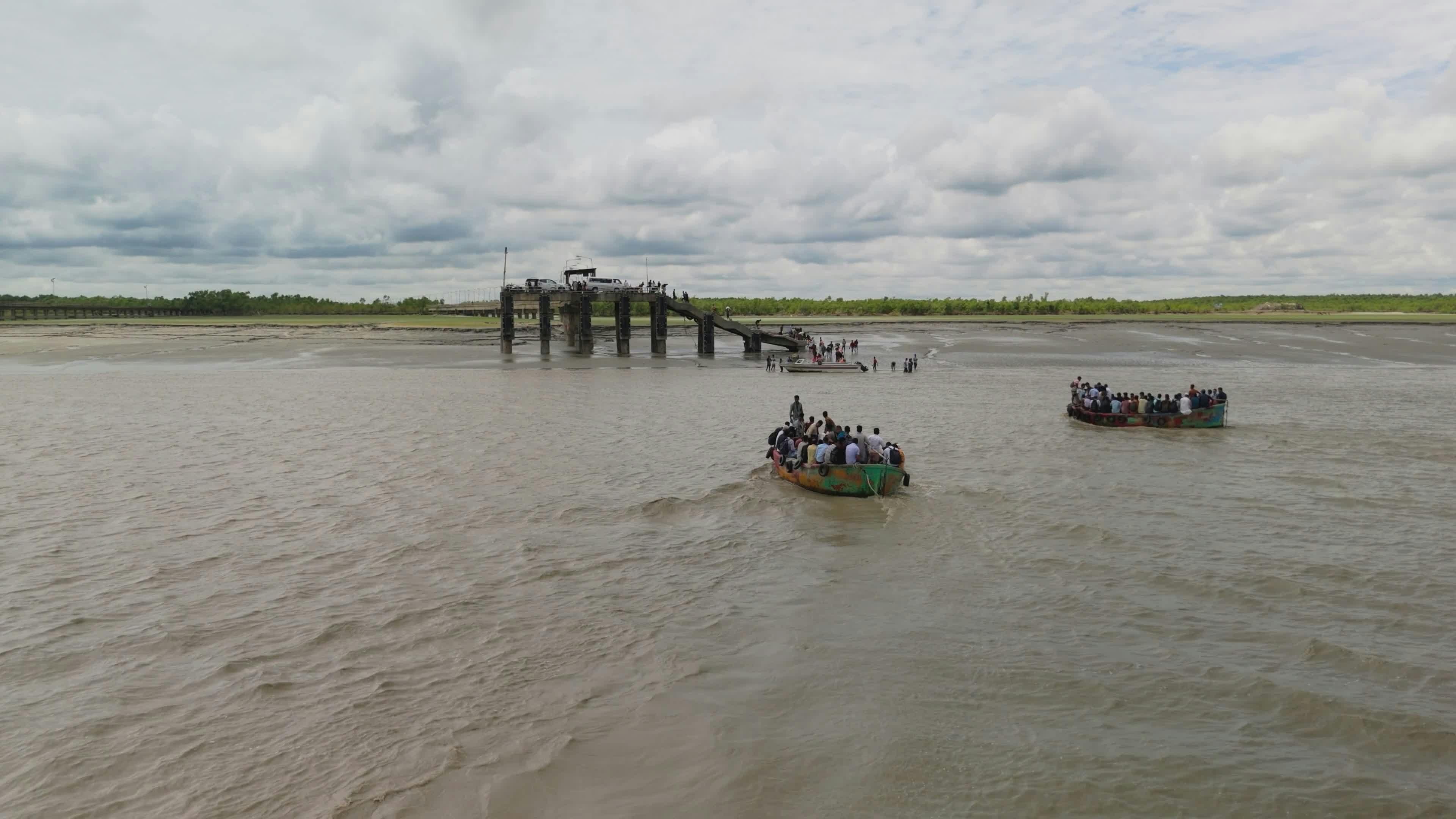 Rural Bangladesh Island Dock with Boats in Motion Free Stock Video ...