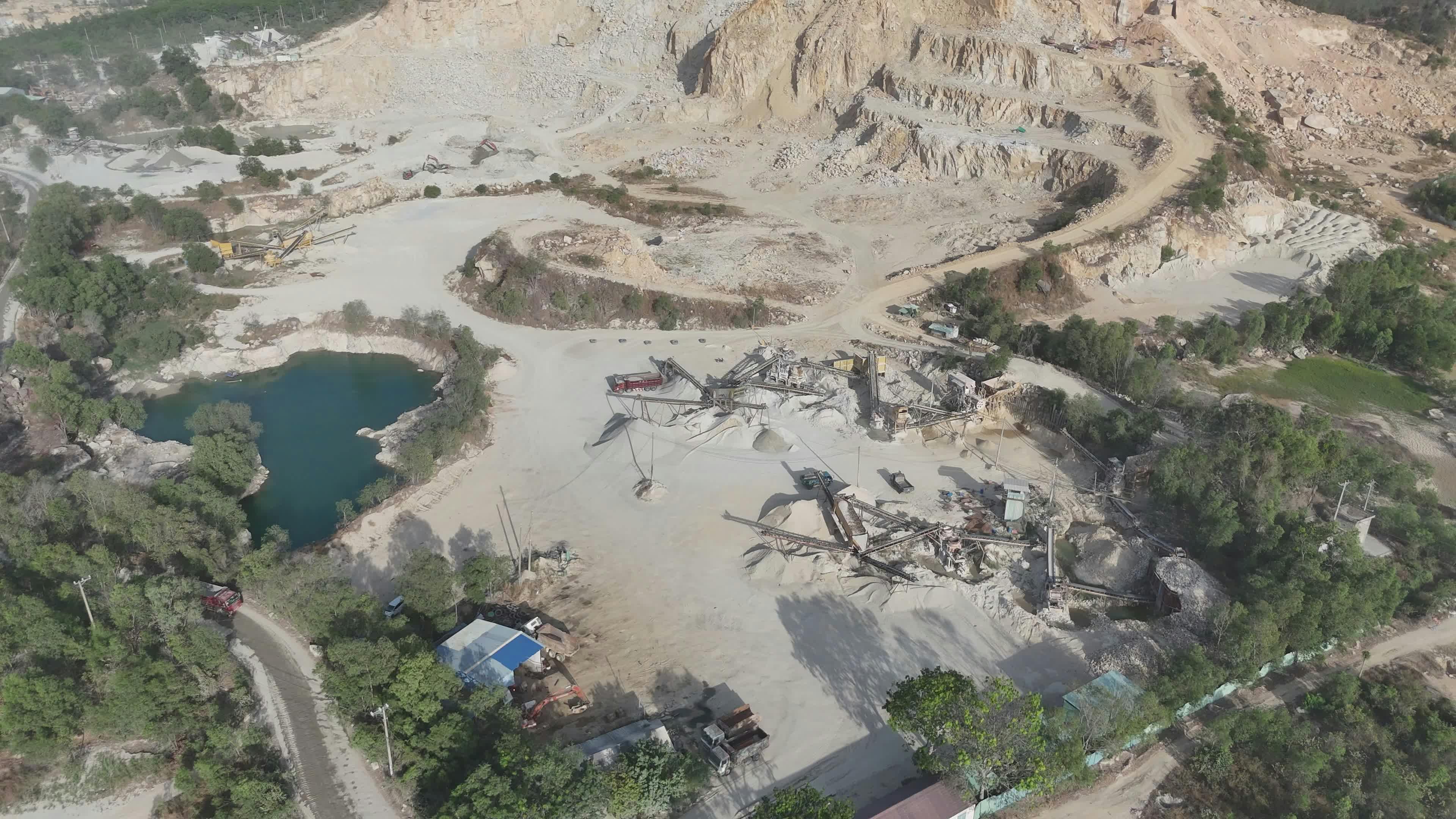 Aerial View of Industrial Quarry and Mining Site Free Stock Video ...