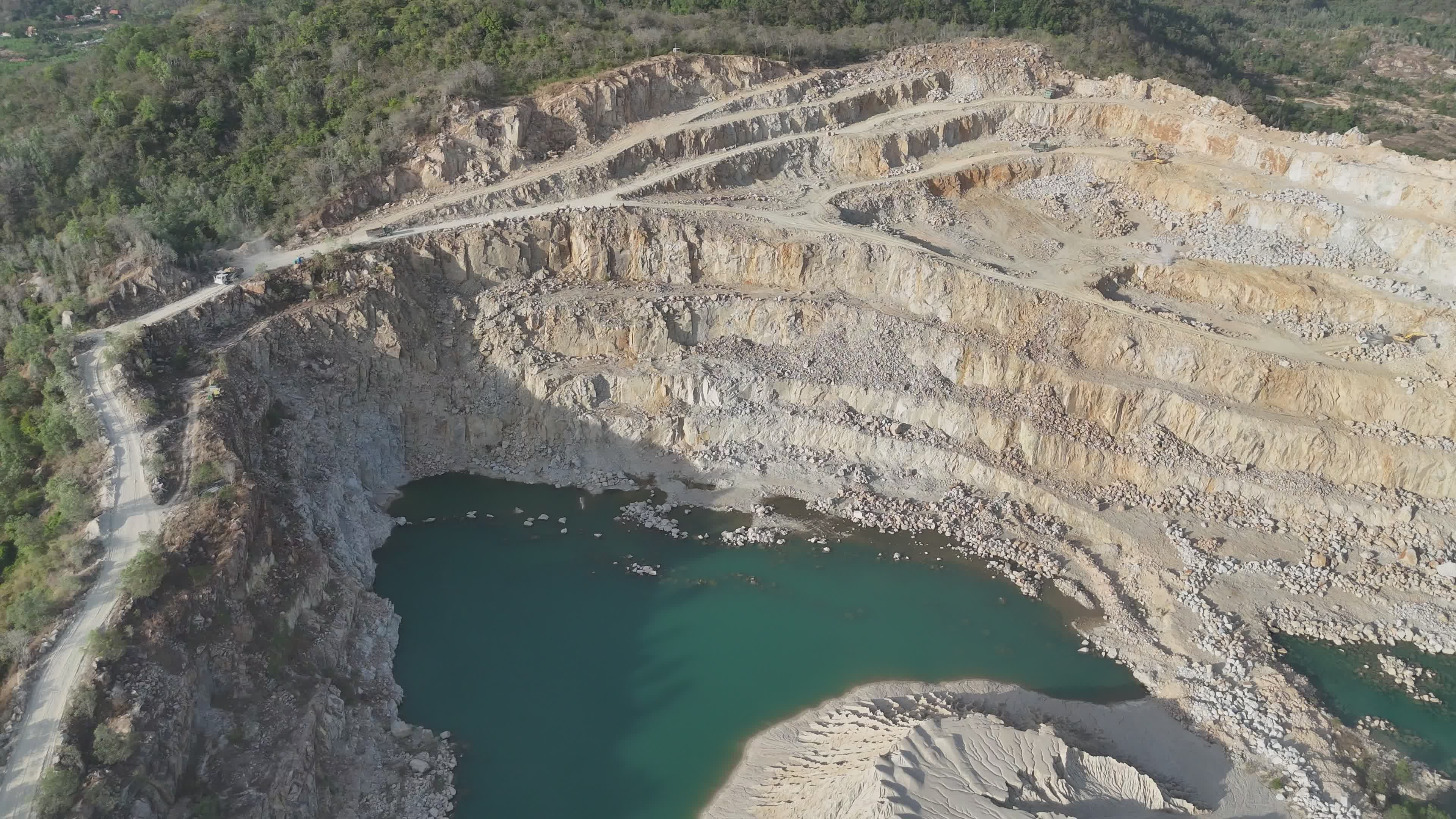 Aerial View of Scenic Quarry Landscape Free Stock Video Footage ...