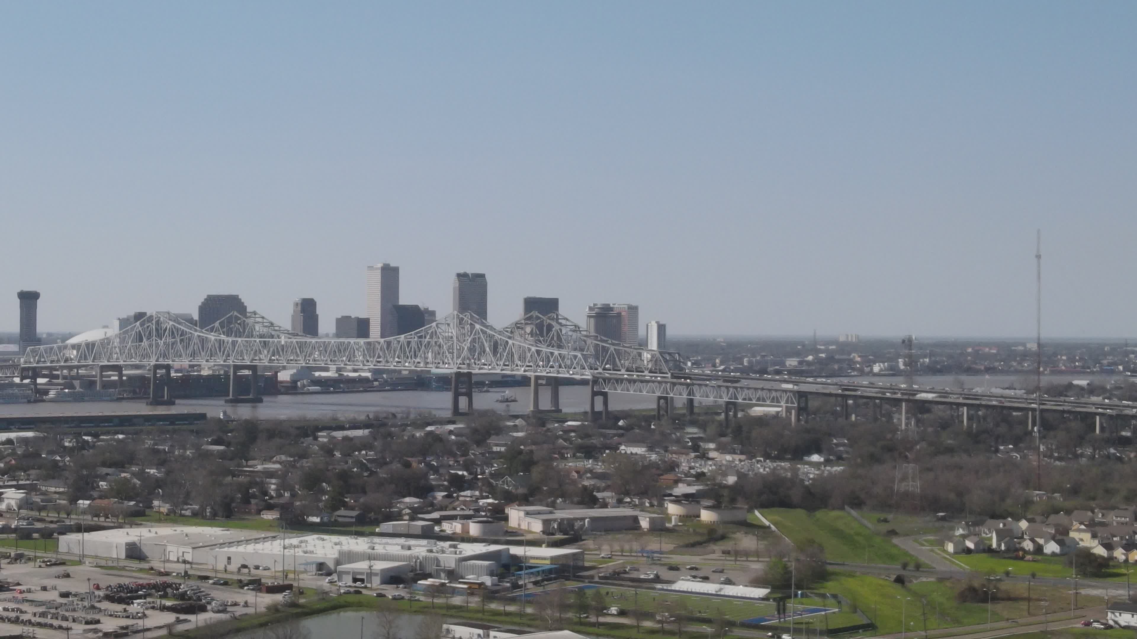 Aerial View of New Orleans Skyline Free Stock Video Footage, Royalty ...