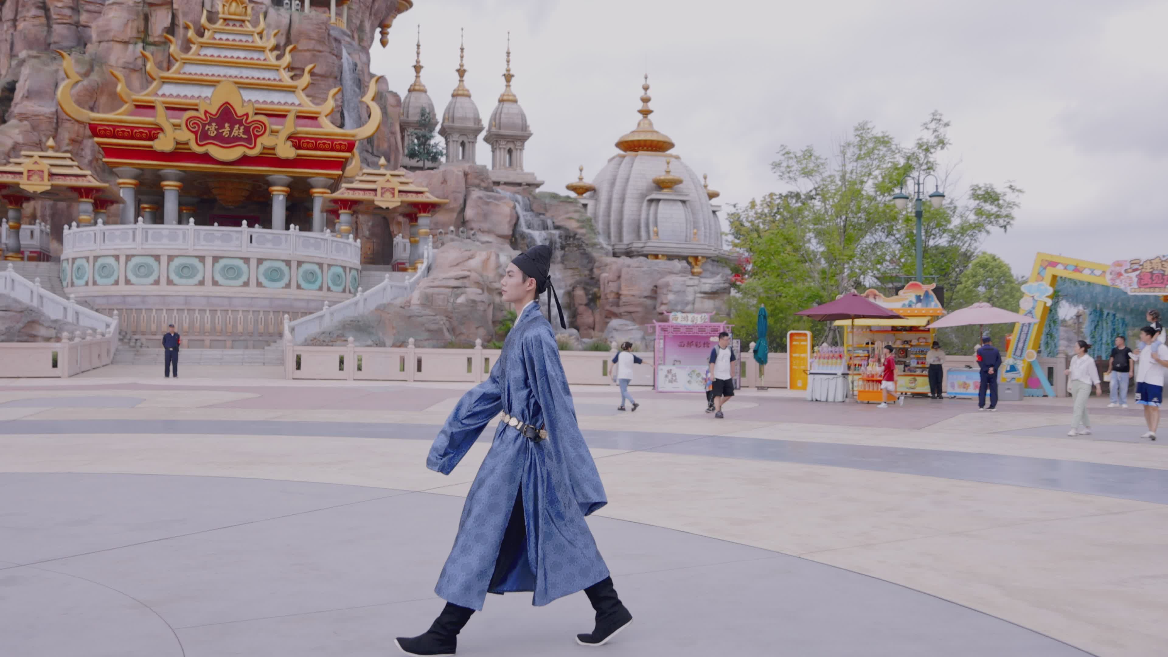 Traditional Attire in Asian Themed Amusement Park Free Stock Video ...