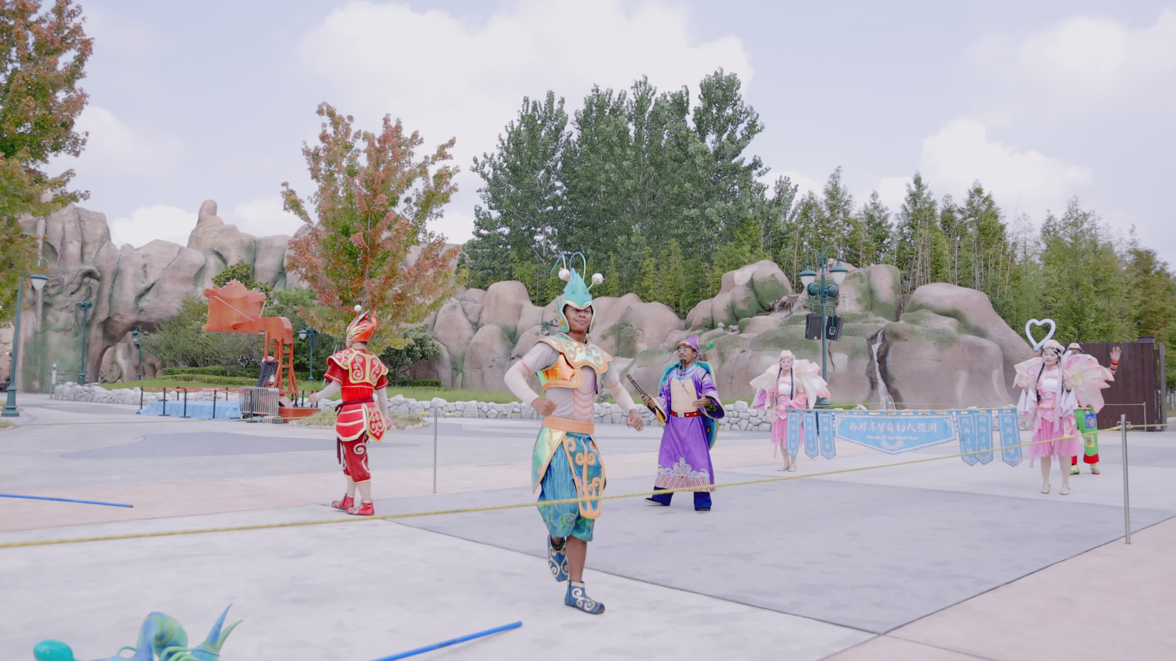 Colorful Parade in Amusement Park Setting Free Stock Video Footage ...