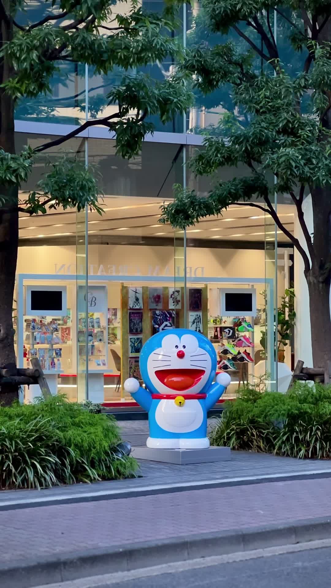 Charming Doraemon Statue Outside Tokyo Shop Free Stock Video Footage ...