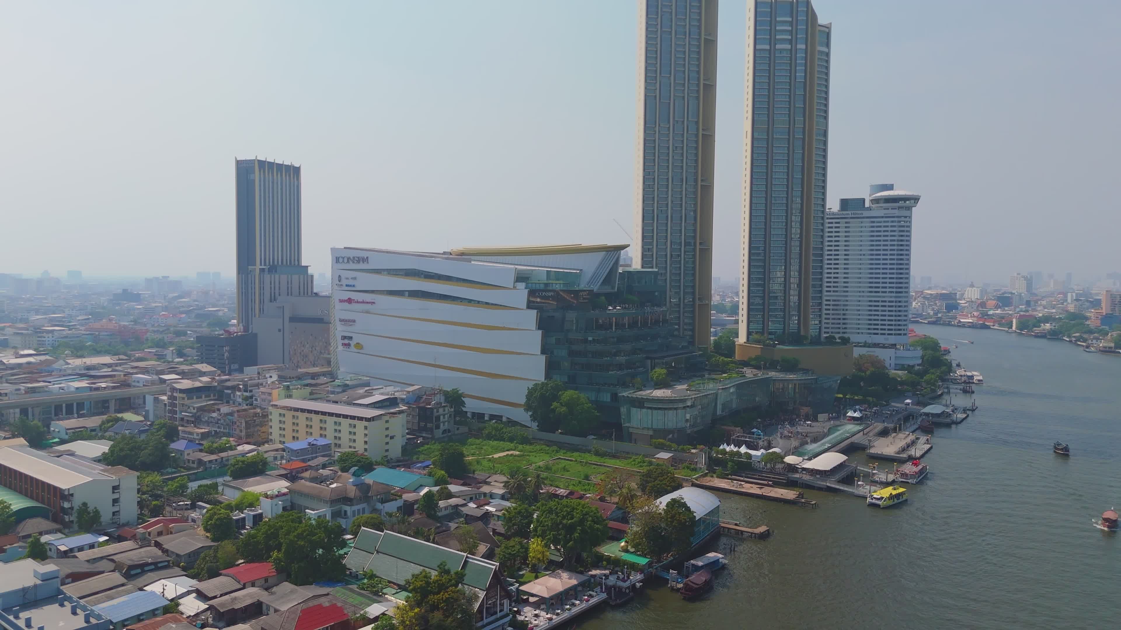 Aerial View of Lagos Riverfront Cityscape Free Stock Video Footage ...