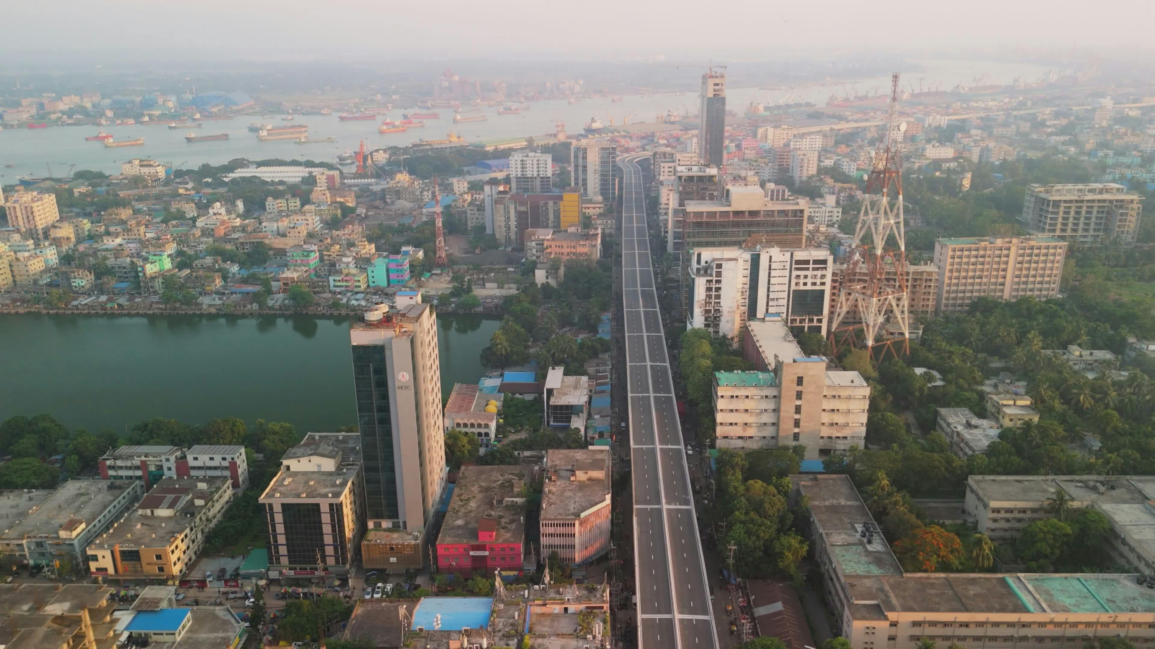 Aerial View of Chittagong Business District Free Stock Video Footage ...