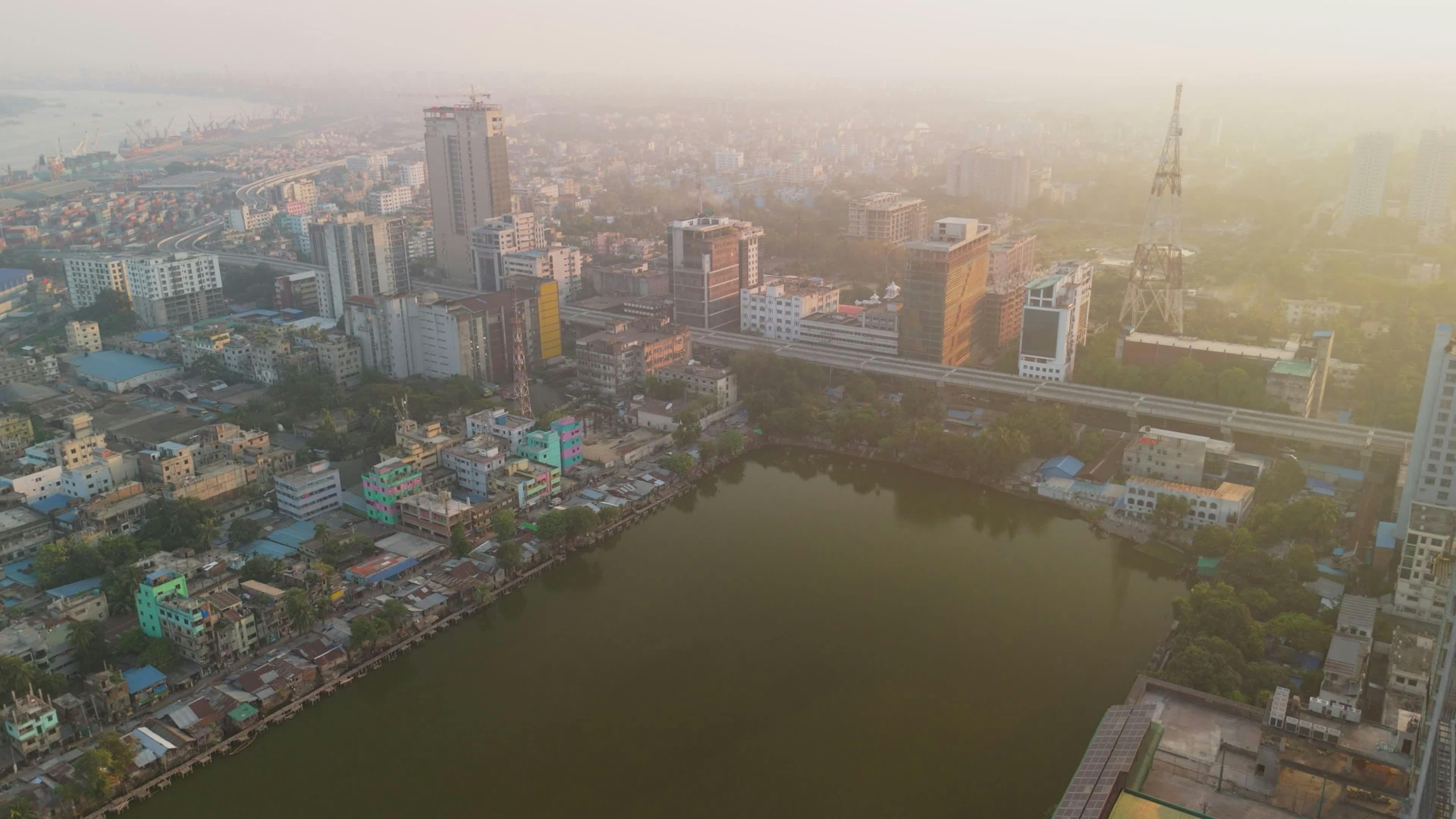 Aerial View of Chittagong Business District Free Stock Video Footage ...