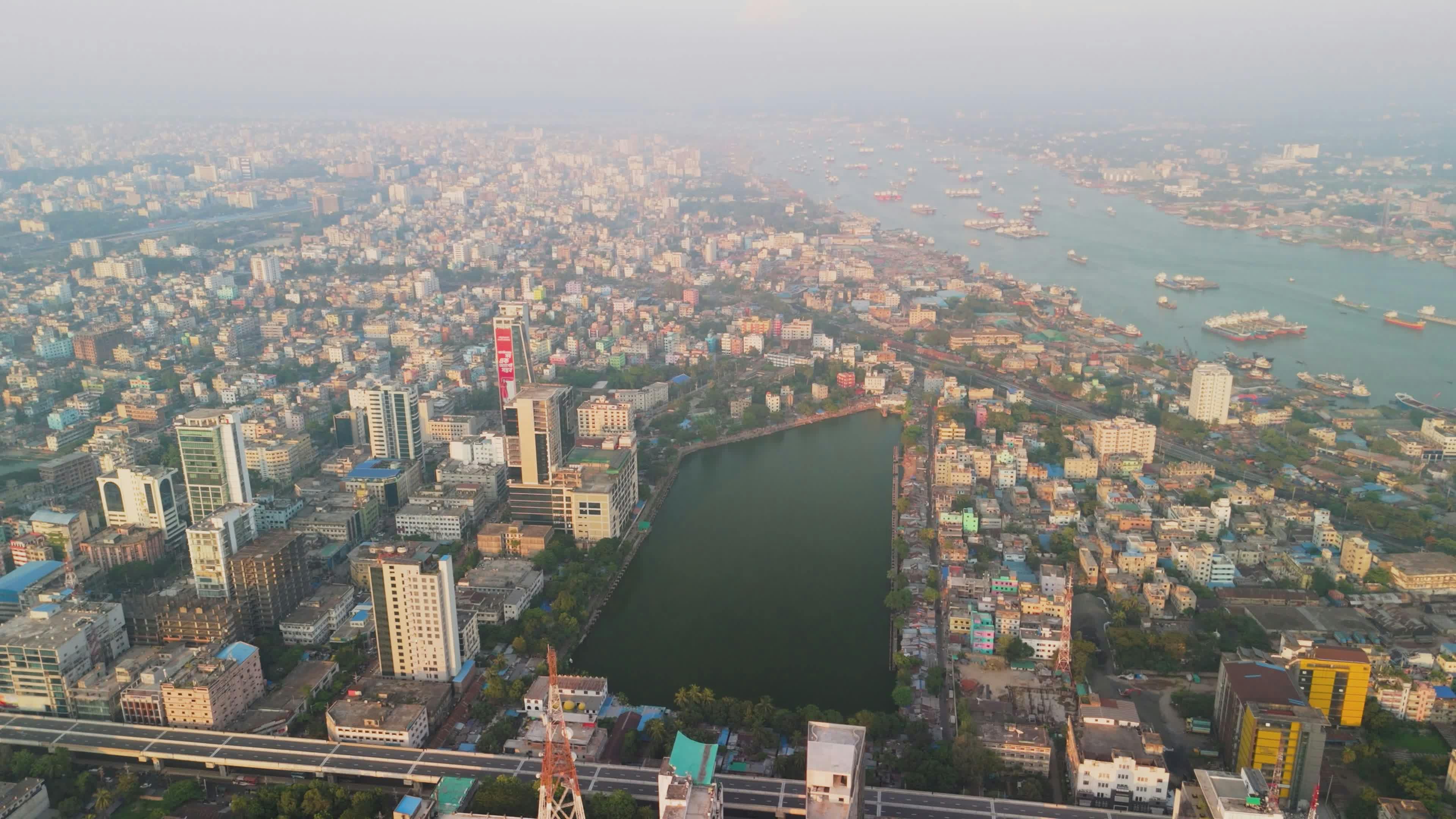 Aerial View of Chittagong's Vibrant Cityscape Free Stock Video Footage ...