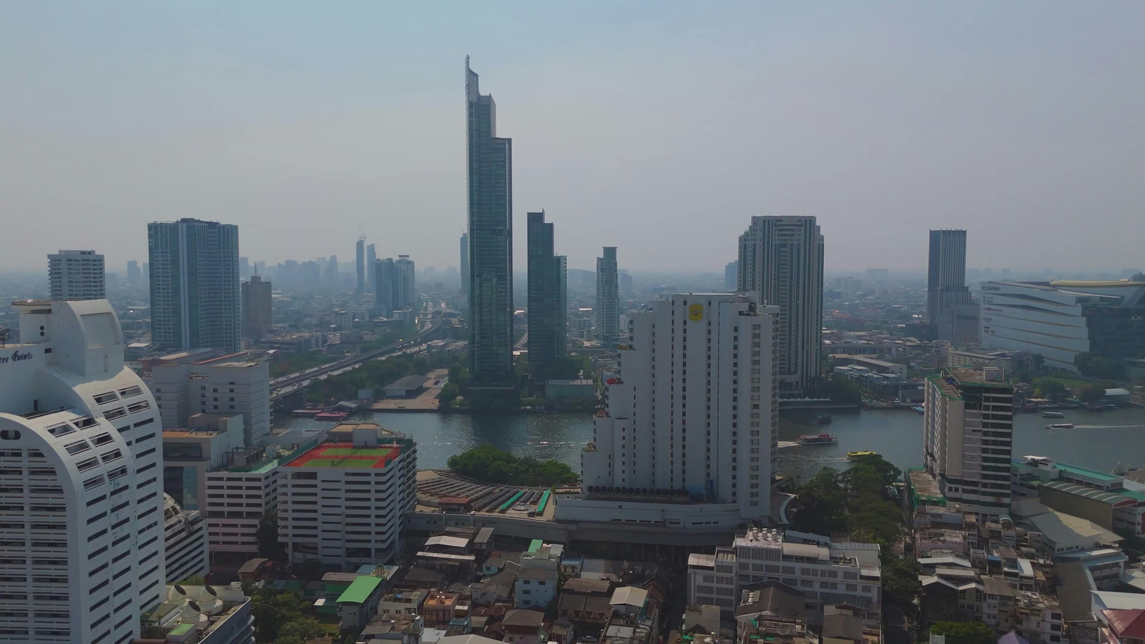 Stunning Aerial View of Bangkok Skyline Free Stock Video Footage ...
