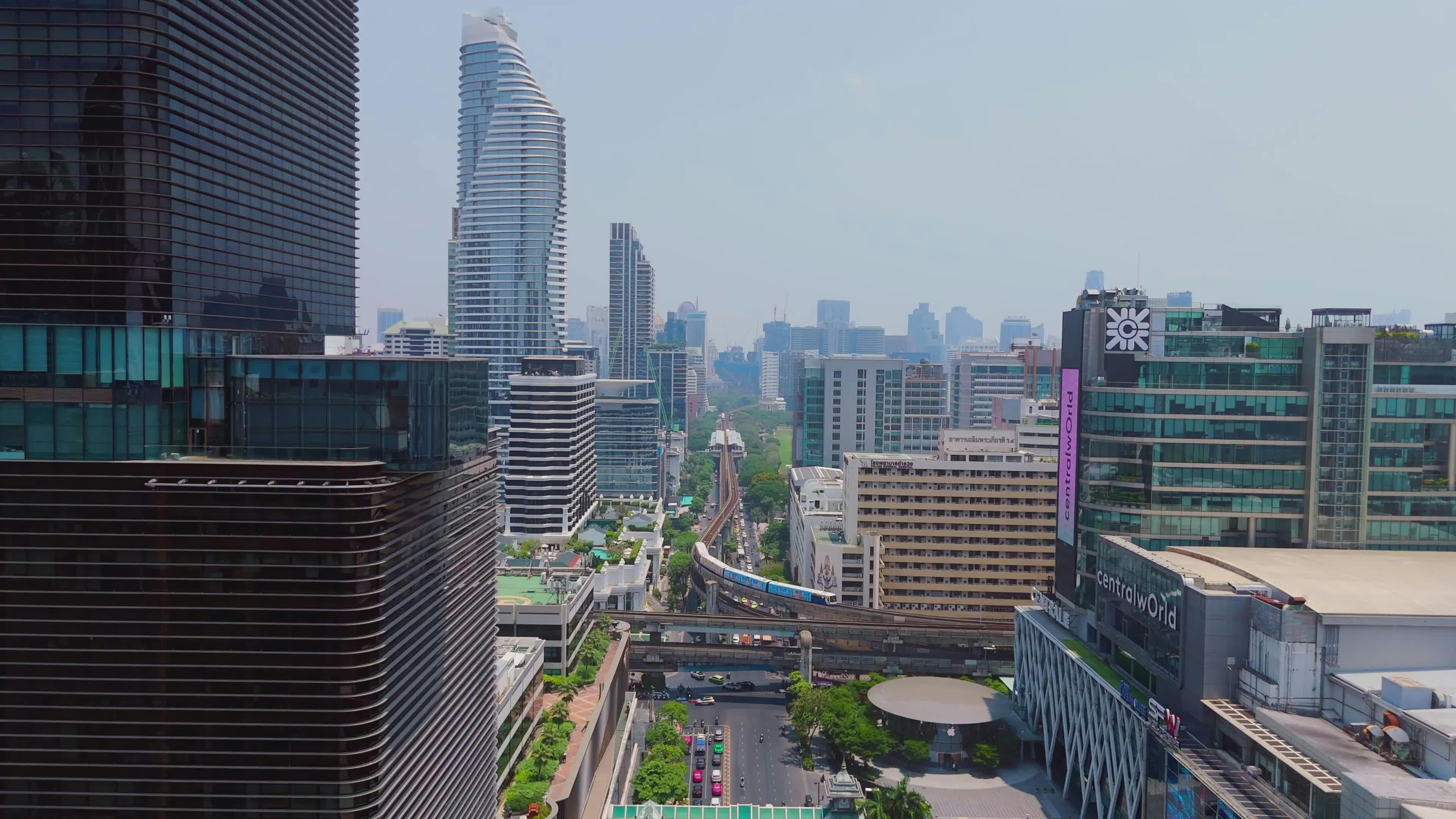 Scenic Drone View Over Bangkok Cityscape Free Stock Video Footage ...
