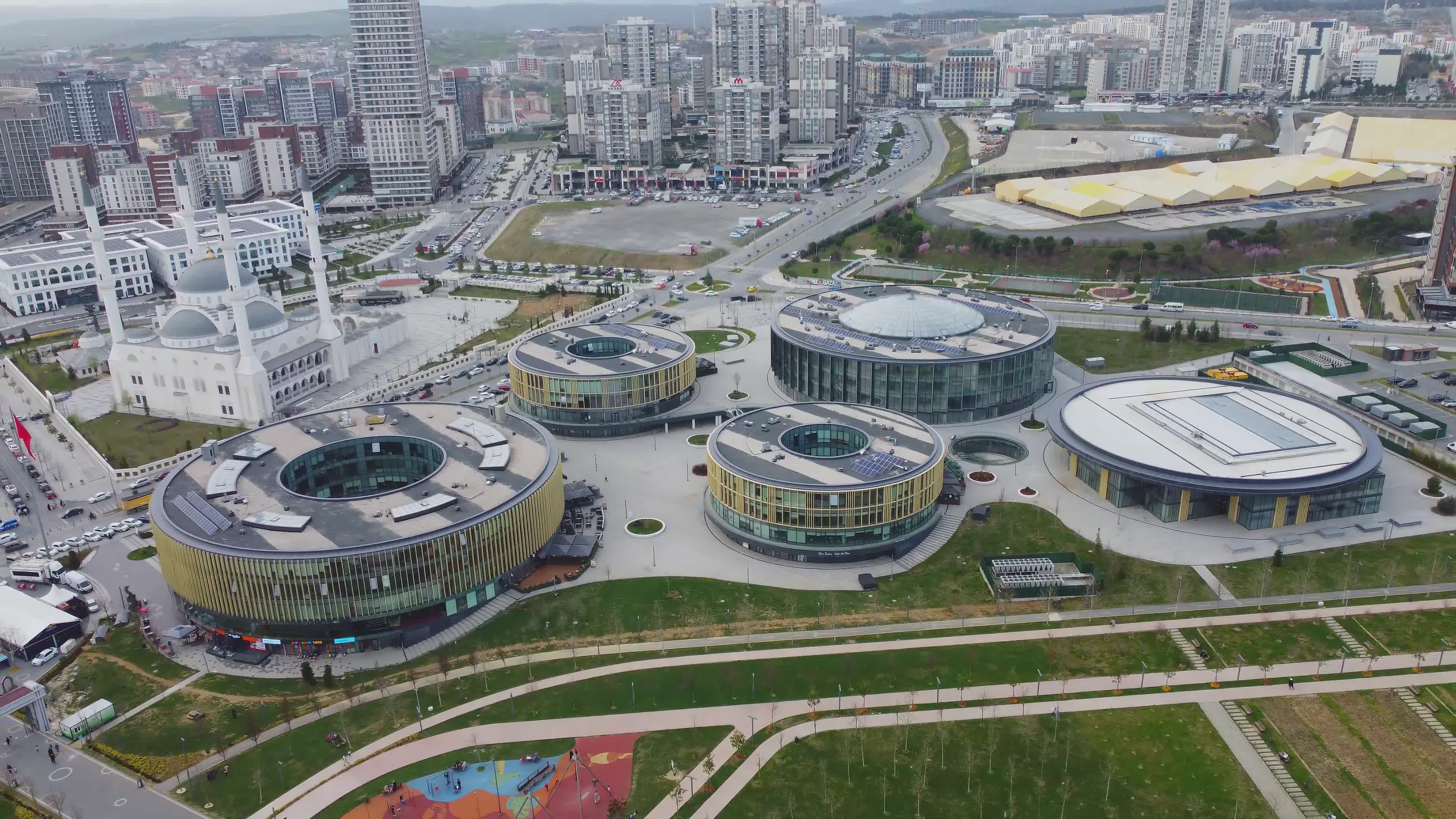 Aerial View of Başakşehir Urban Park in Istanbul Free Stock Video ...