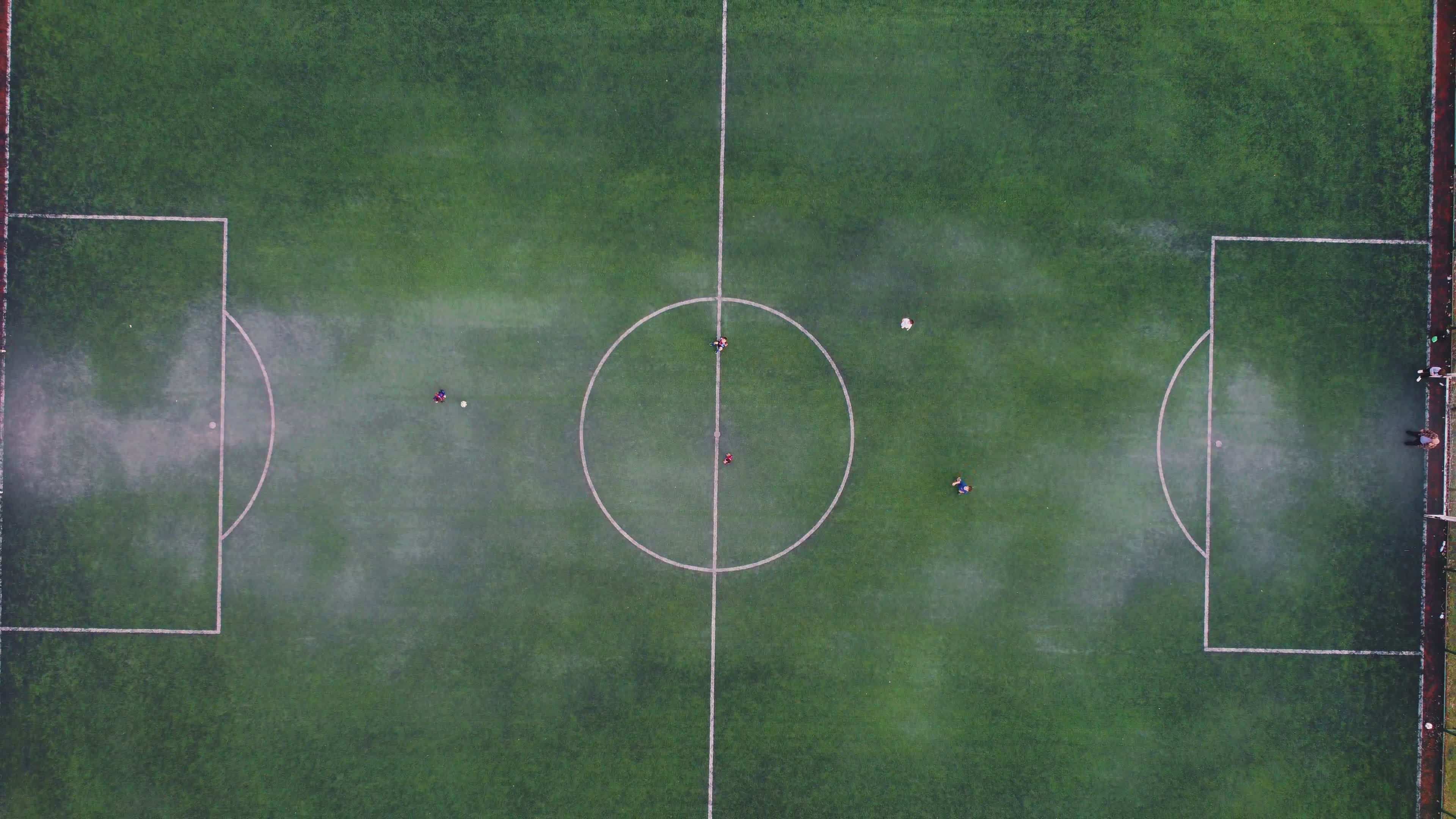 Aerial View of Empty Soccer Field on Sunny Day Free Stock Video Footage ...
