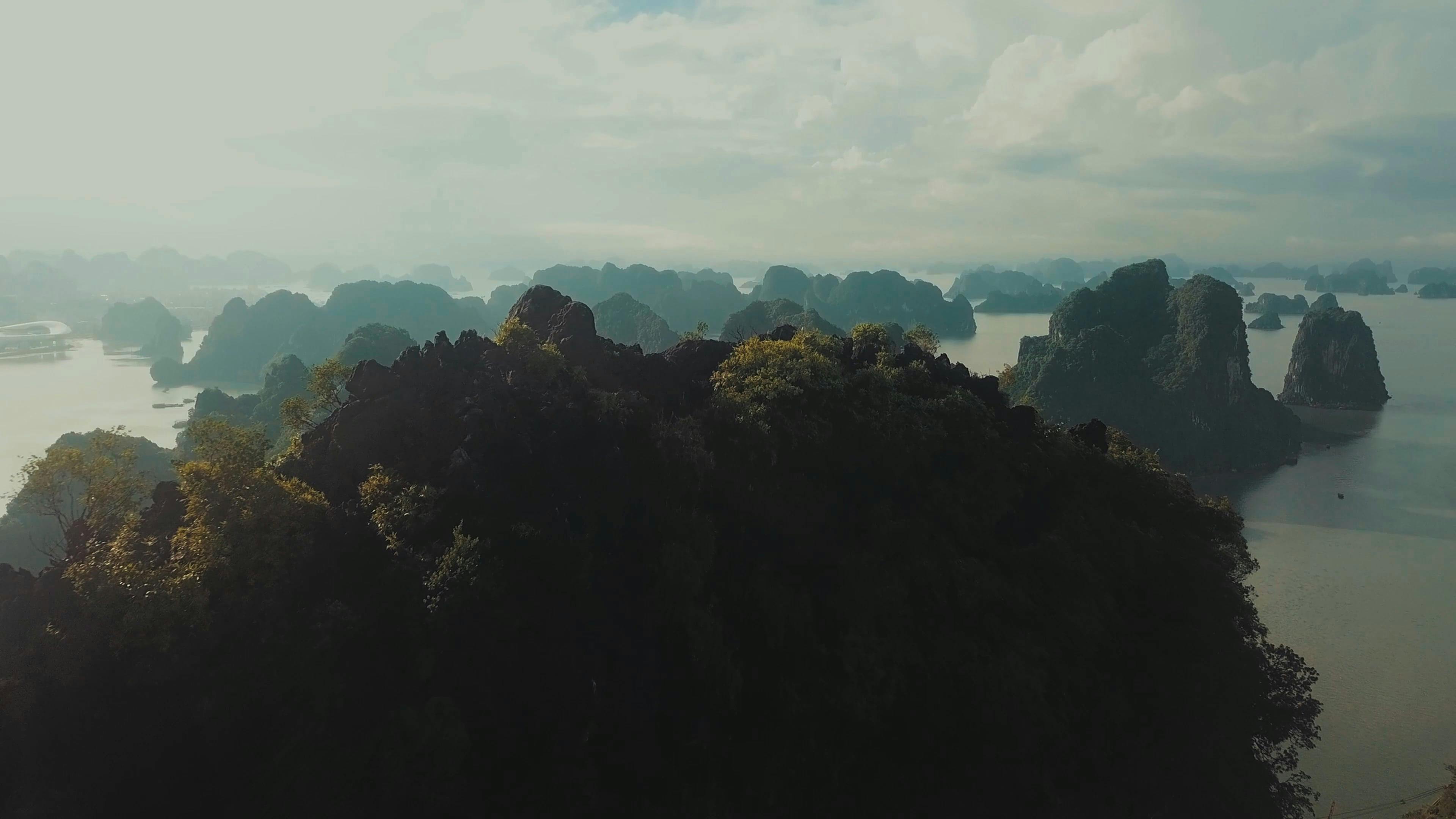 Group Of Mountain Islands Rising Above The Sea Water · Free Stock Video