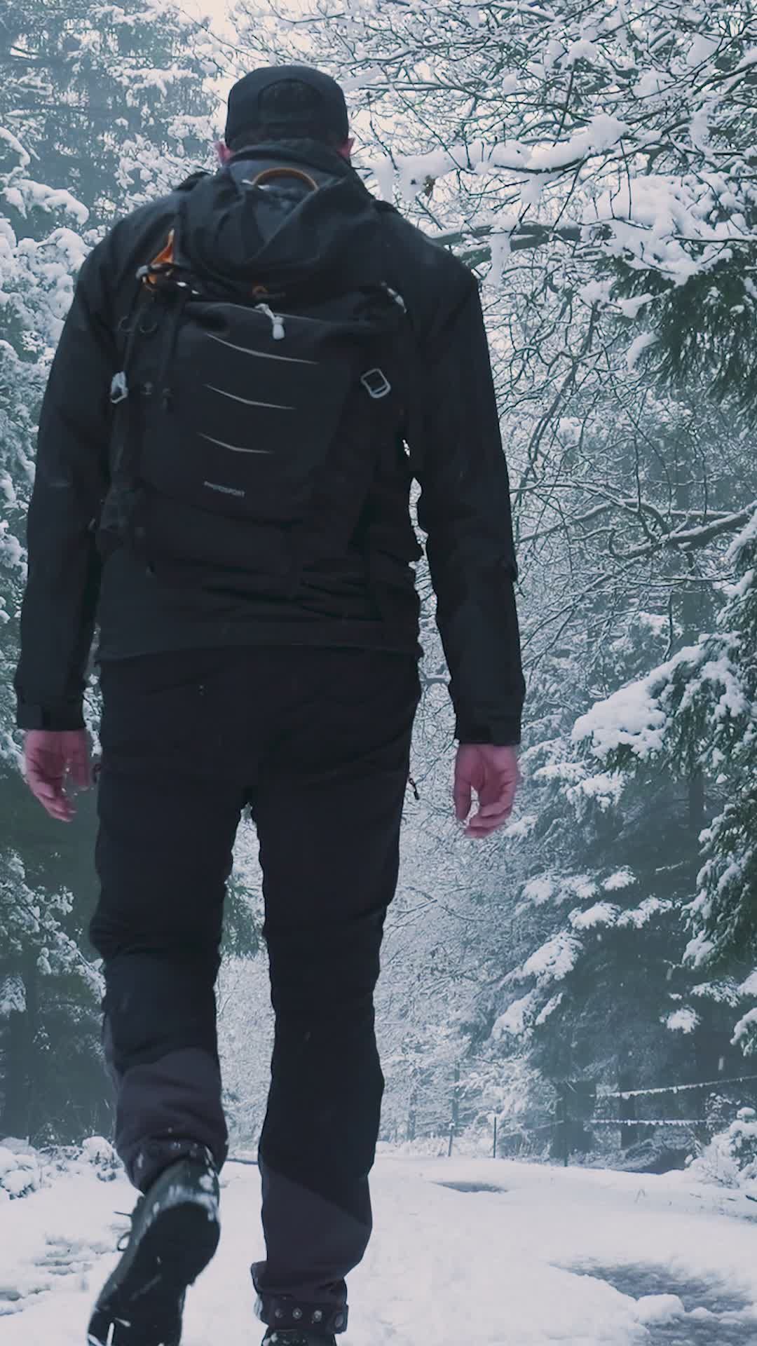 Winter Hike Through Snowy Forest Path Free Stock Video Footage, Royalty ...