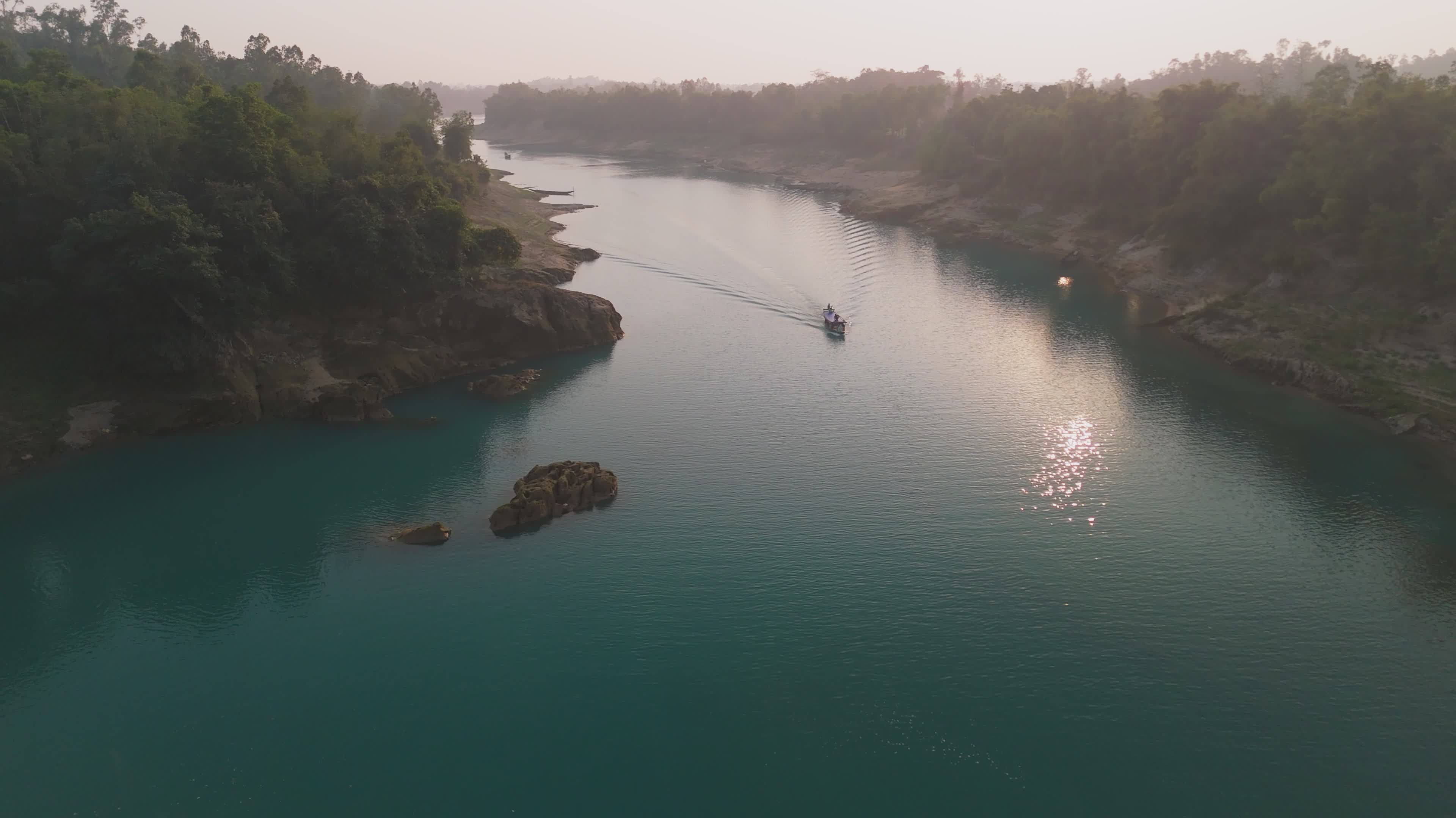 Scenic Aerial View of Lalakhal River in Sylhet Free Stock Video Footage ...
