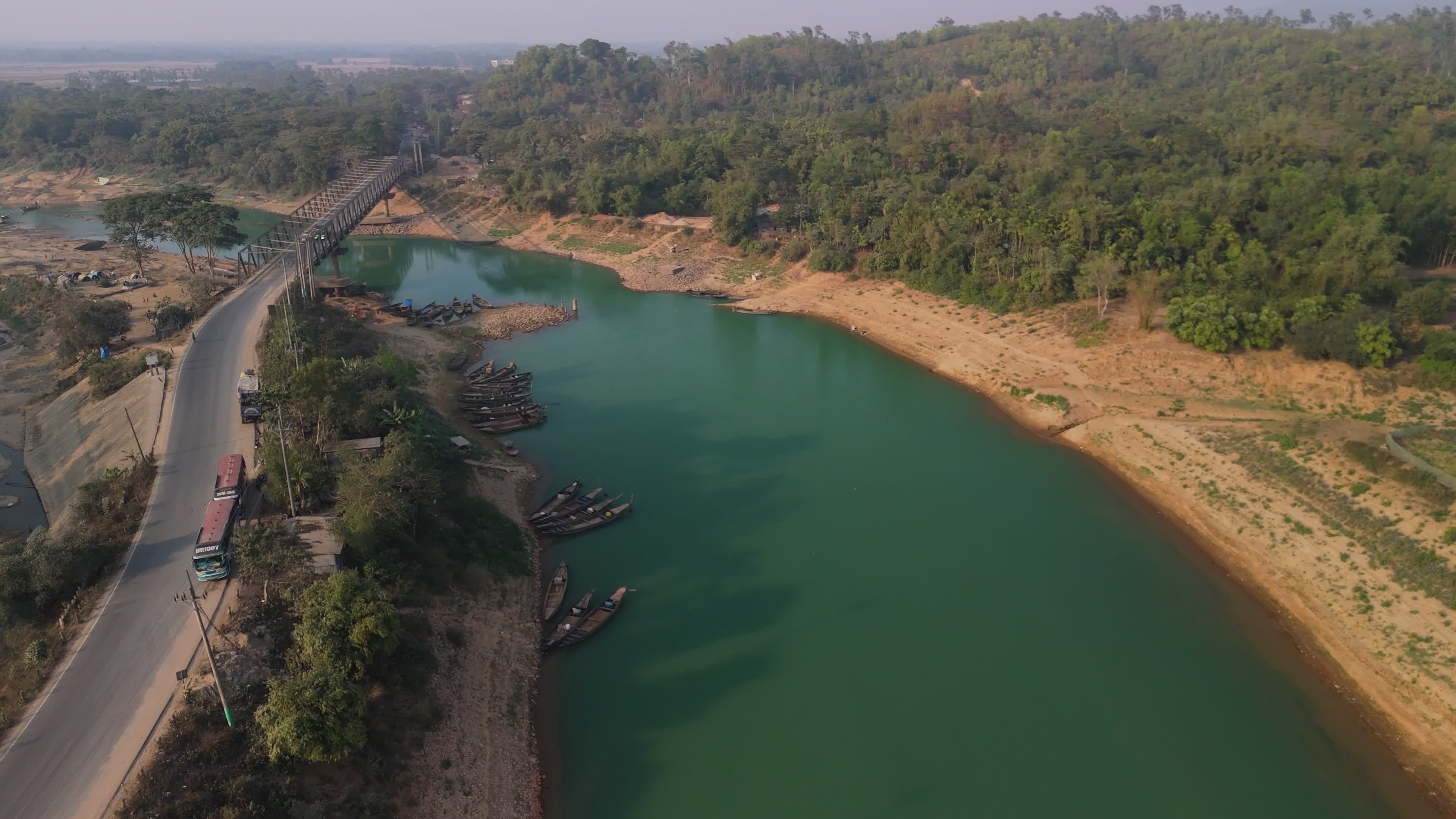 Scenic Aerial View of Lalakhal River in Sylhet Free Stock Video Footage ...