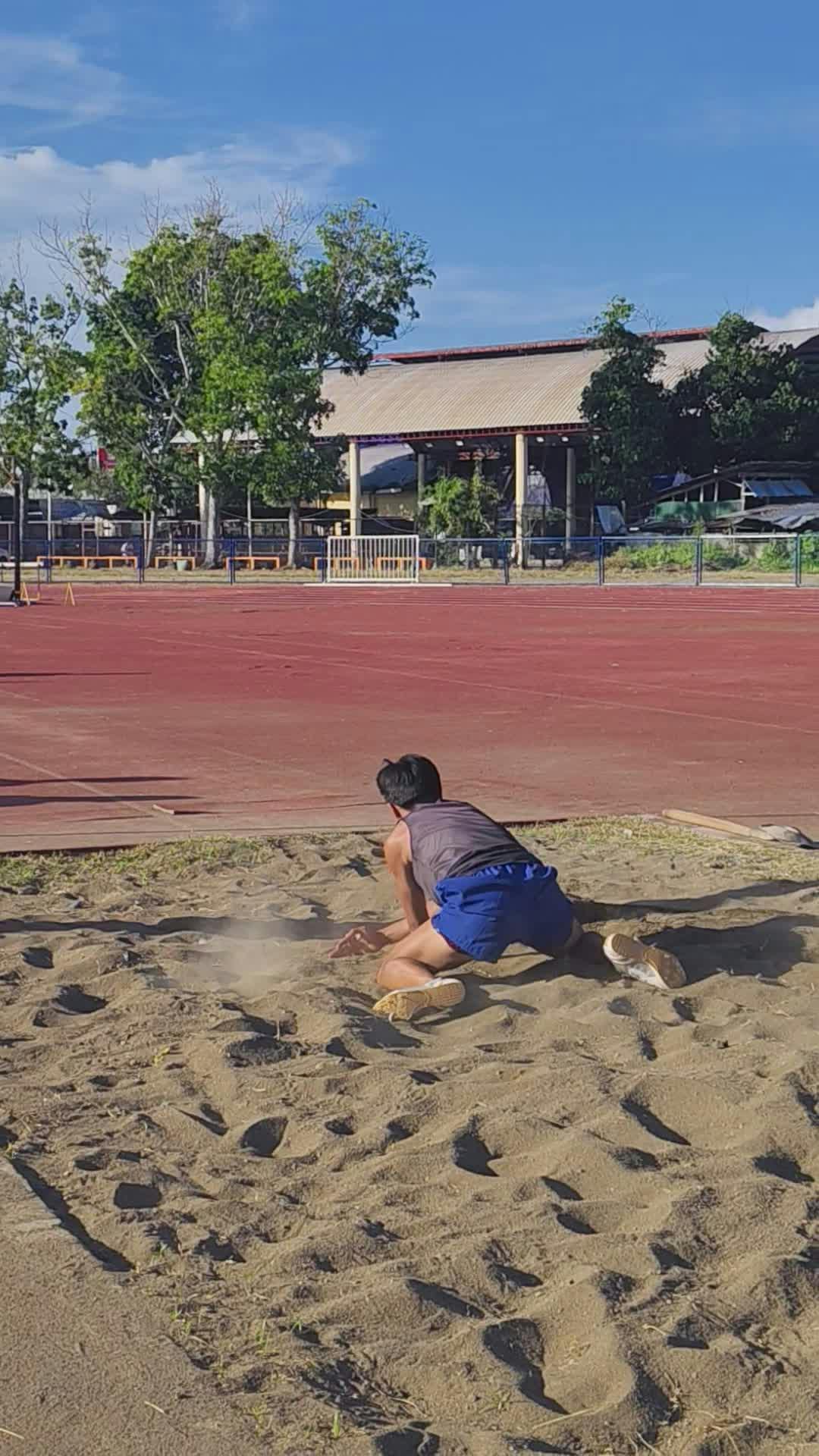 Boy Practicing Long Jump in Athletic Sand Pit Free Stock Video Footage ...