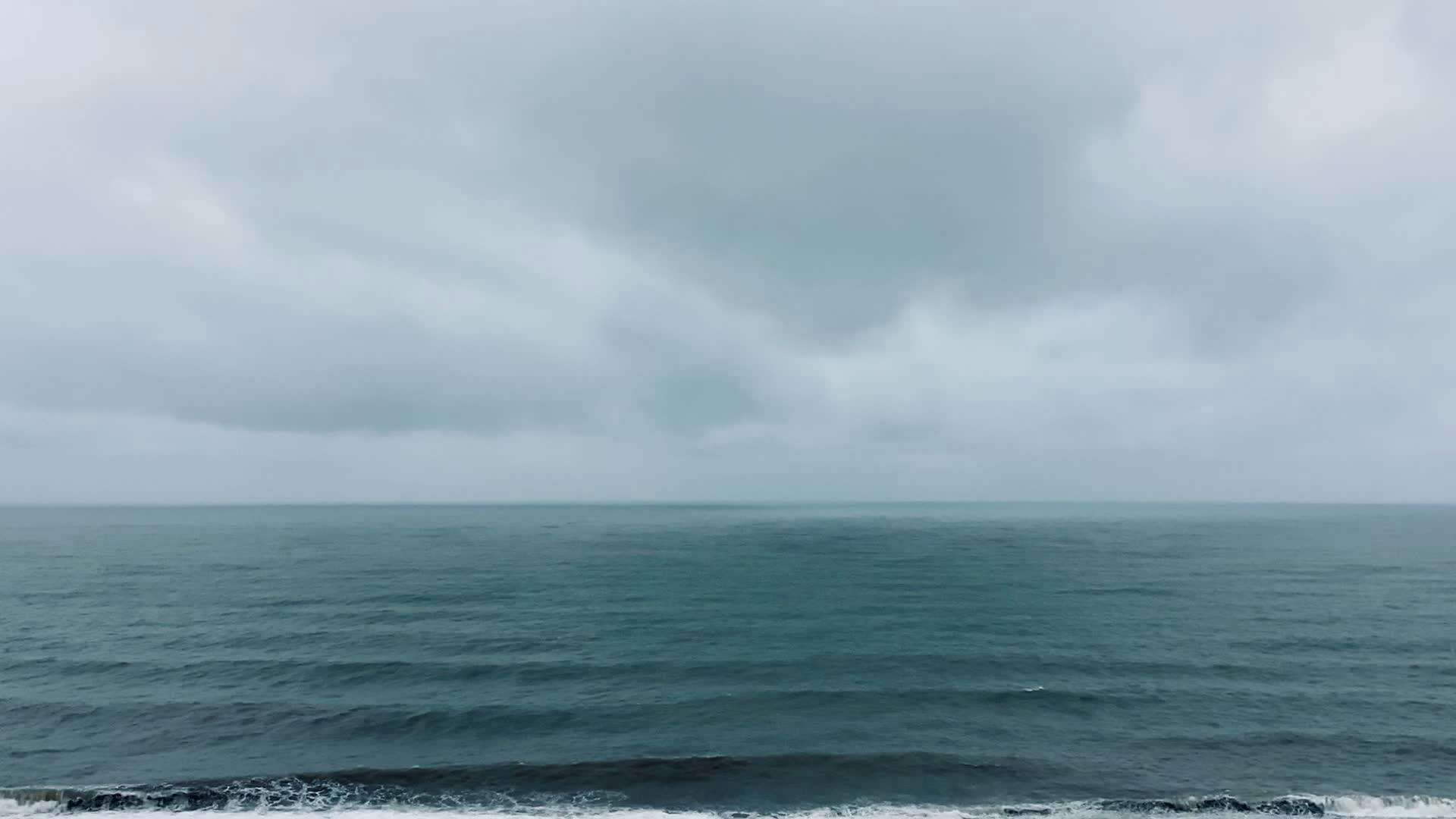 Serene Overcast Ocean Horizon View Free Stock Video Footage, Royalty ...