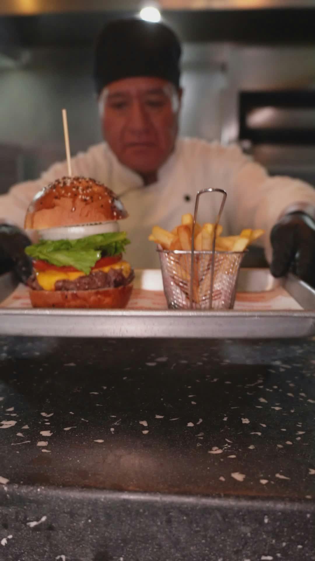 Gourmet Burger Presentation in a Restaurant Kitchen Free Stock Video ...