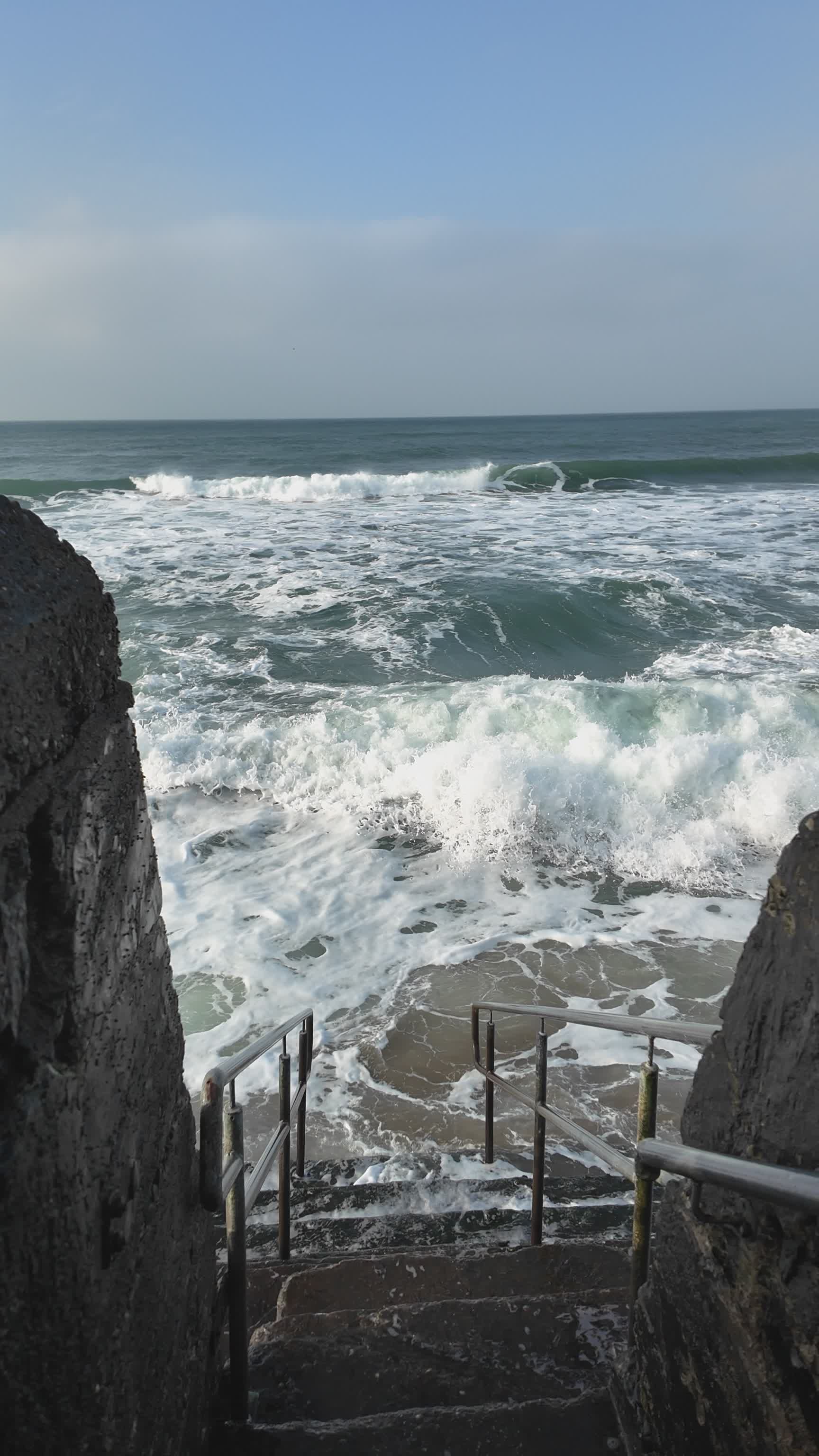 Dramatic Atlantic Ocean Waves at a Rocky Beach Free Stock Video Footage ...
