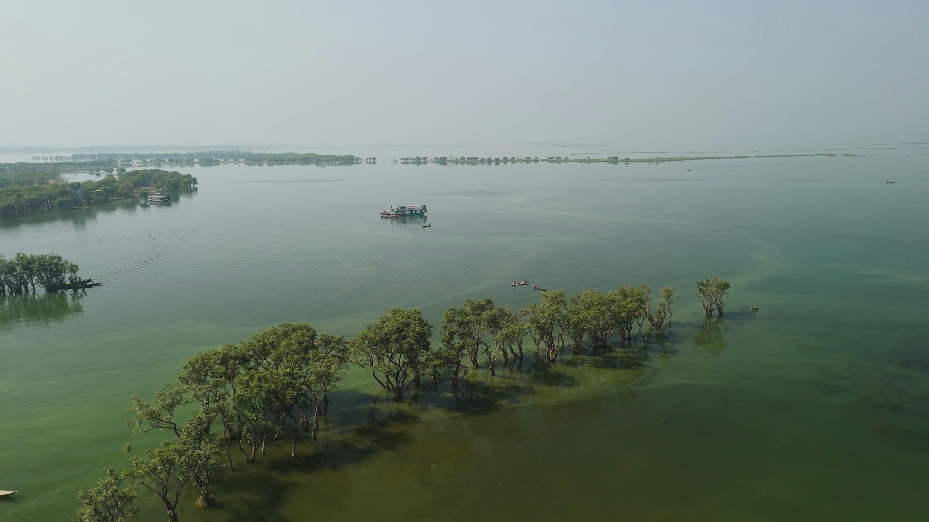 Serene Aerial View of Tanguar Haor Wetlands Free Stock Video Footage ...