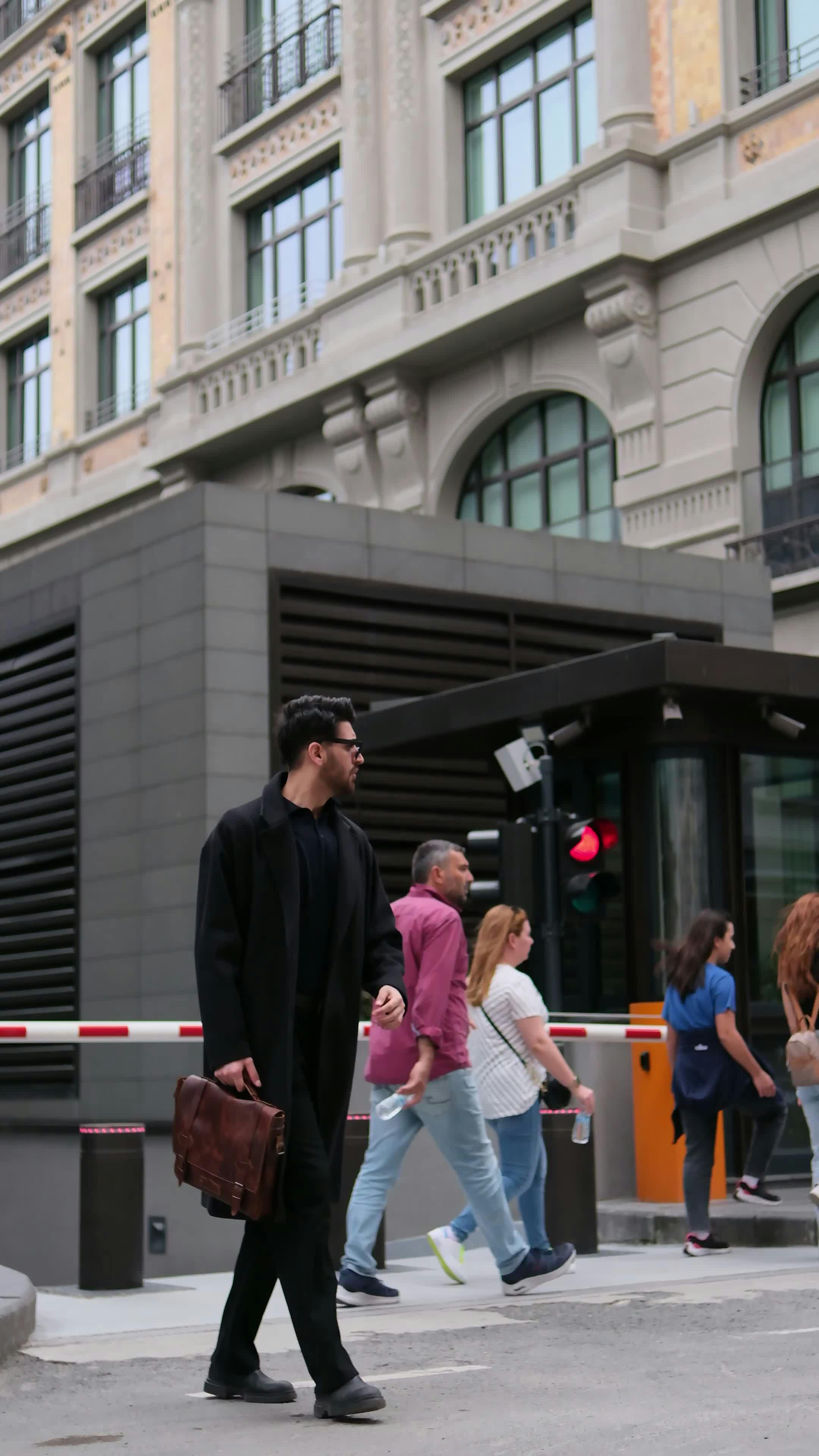 Urban Scene of Man Walking in City Street Free Stock Video Footage ...