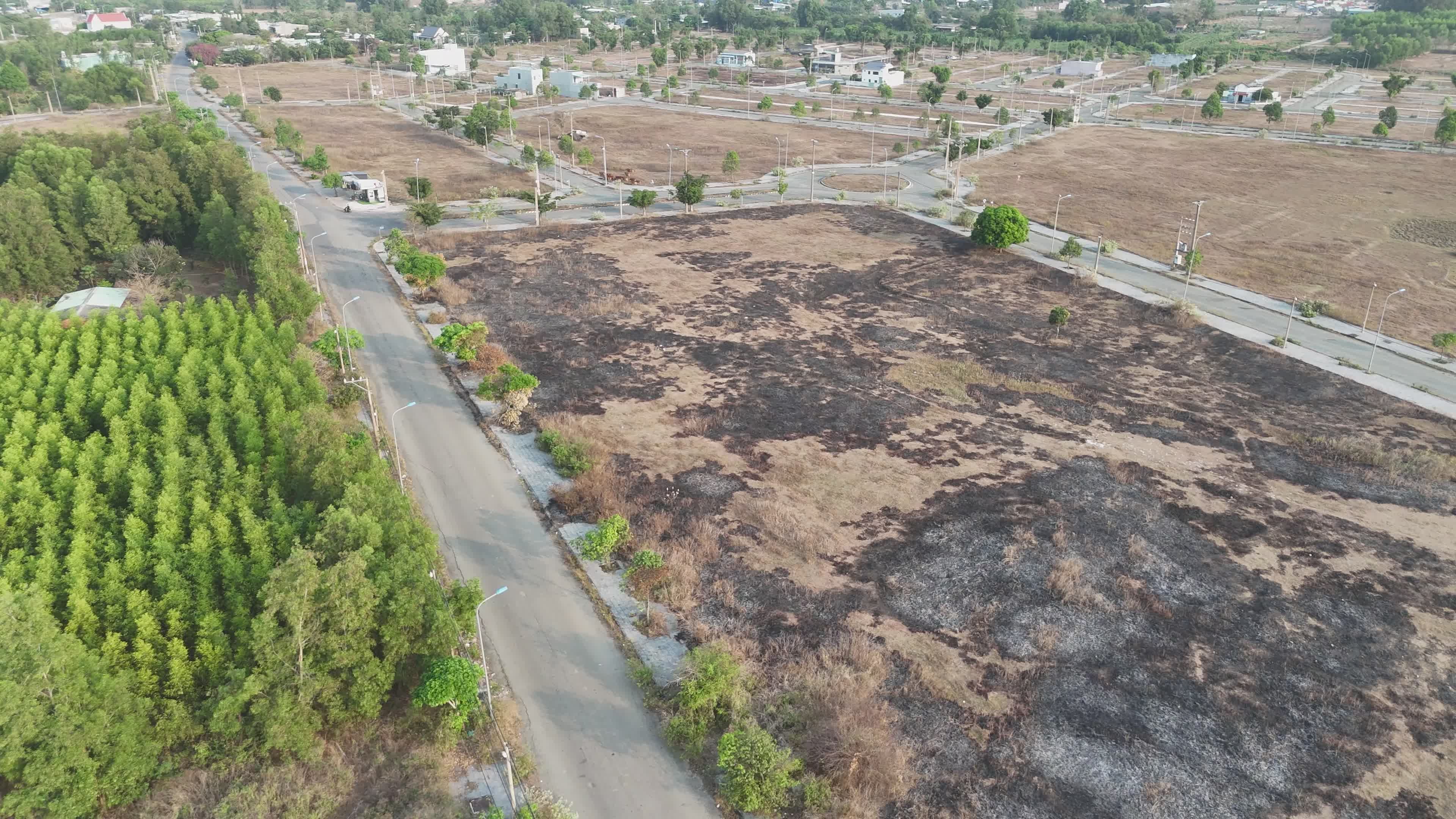 Aerial View of Burnt Land and Surrounding Area Free Stock Video Footage ...