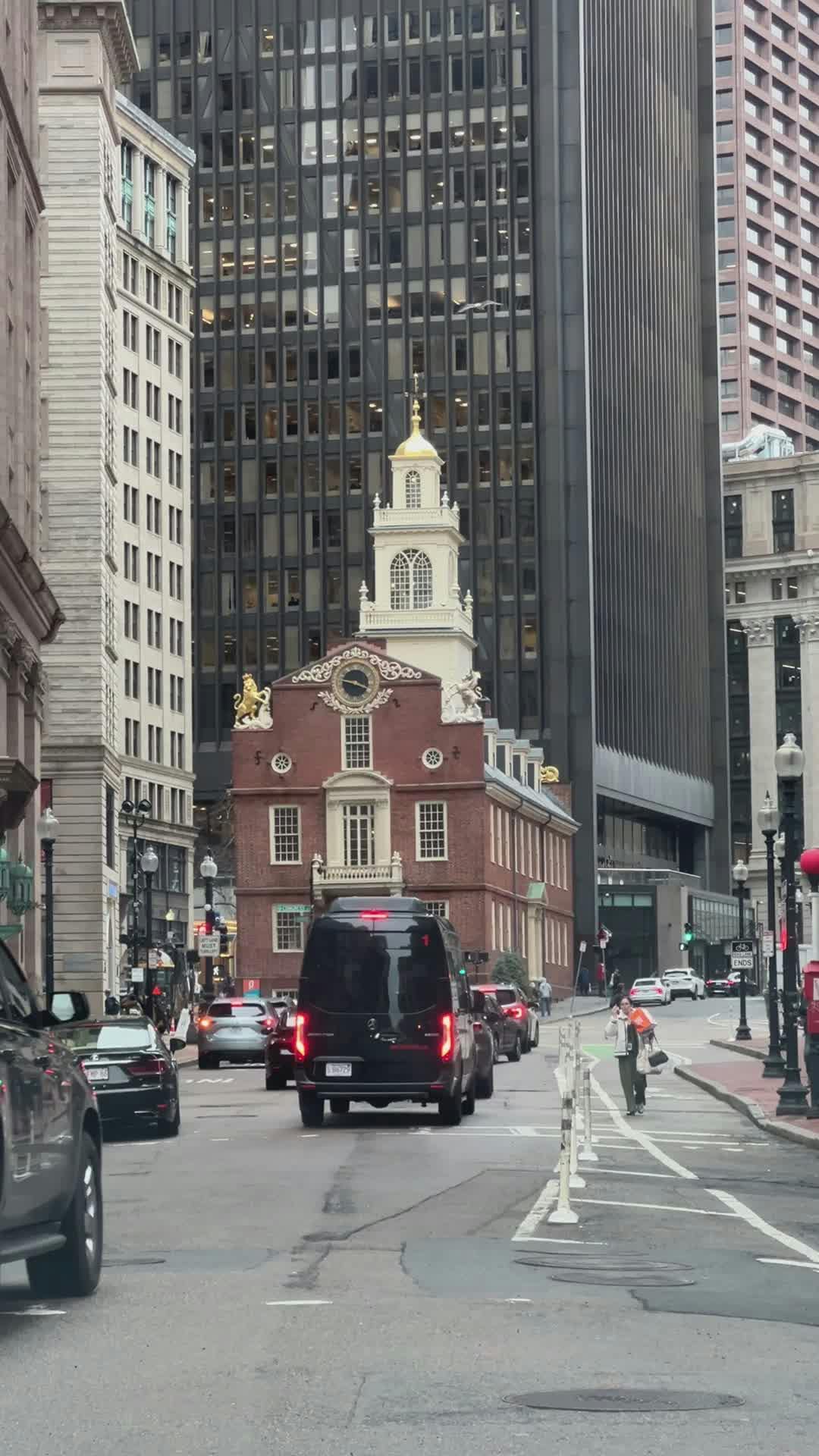 Historic Boston Landmark on Busy City Street Free Stock Video Footage ...