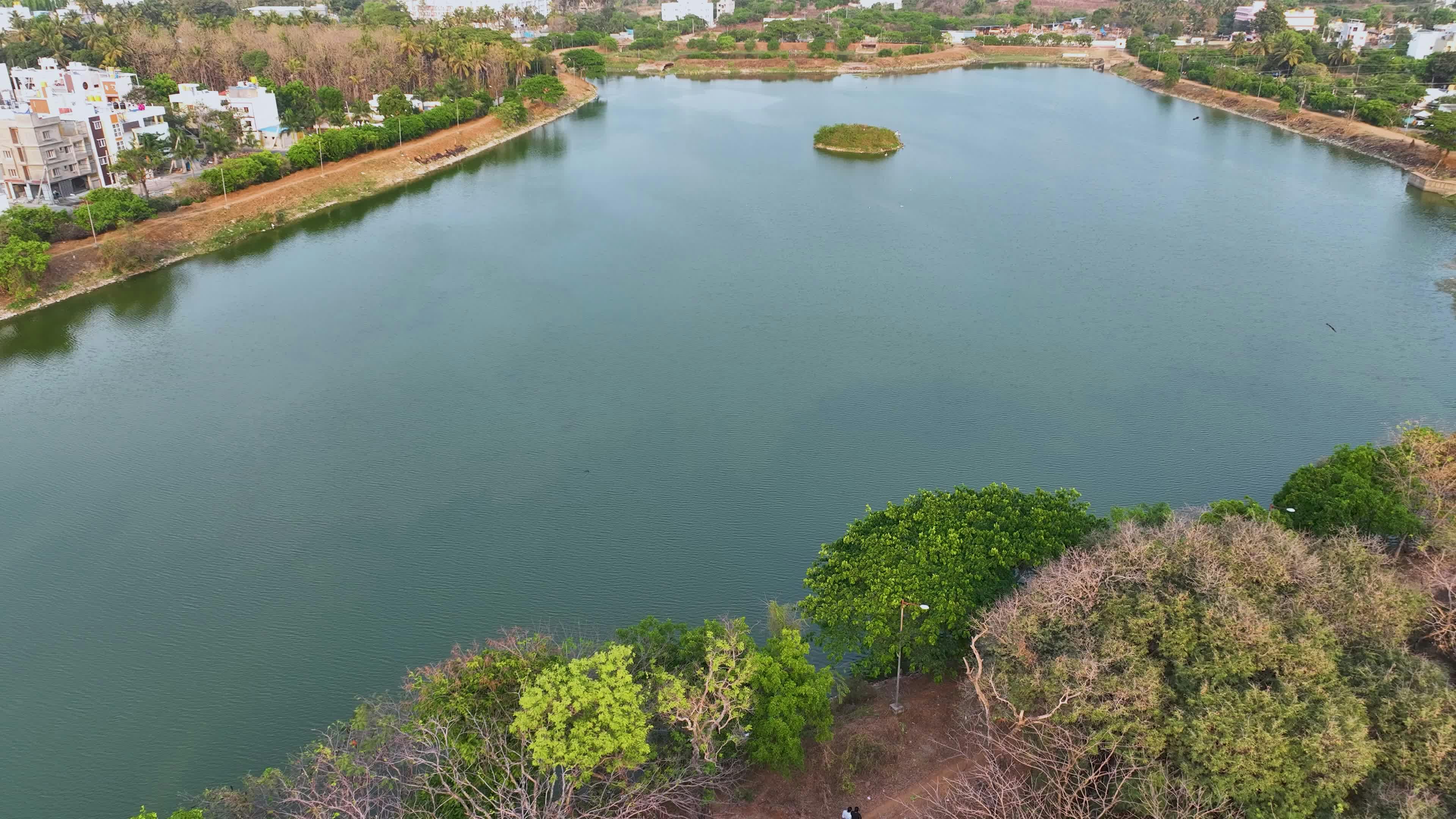 Aerial View of Kengeri Lake in Bengaluru Free Stock Video Footage ...