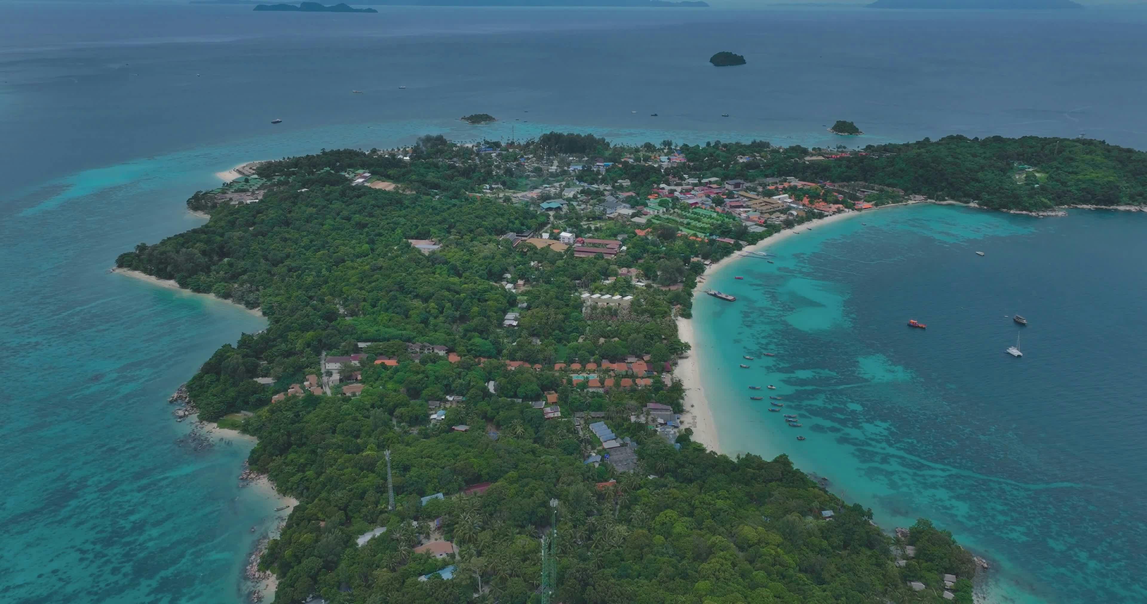 Stunning Aerial View of Tropical Island Free Stock Video Footage ...