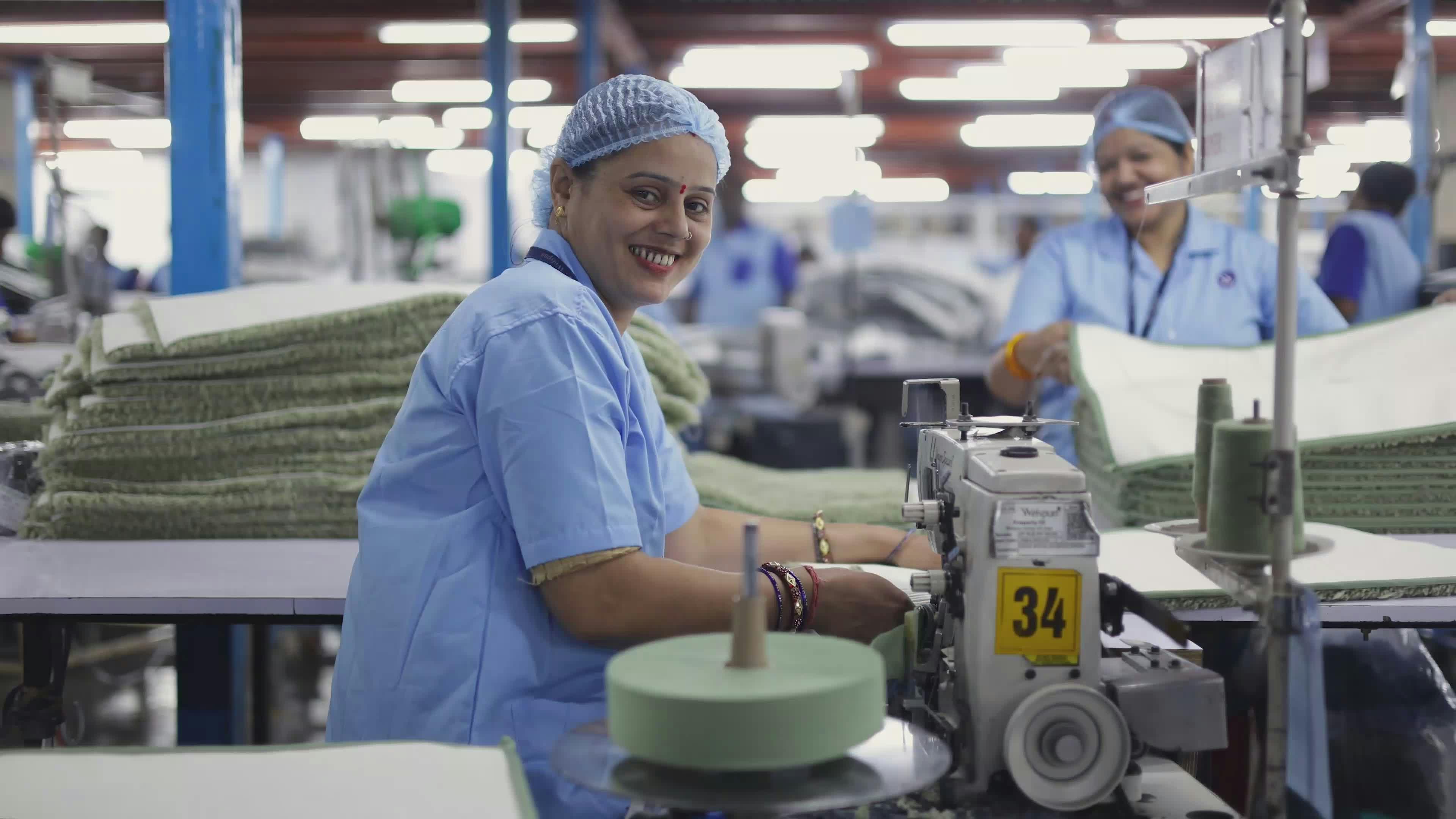 Efficient Textile Factory Workers in Action Free Stock Video Footage ...