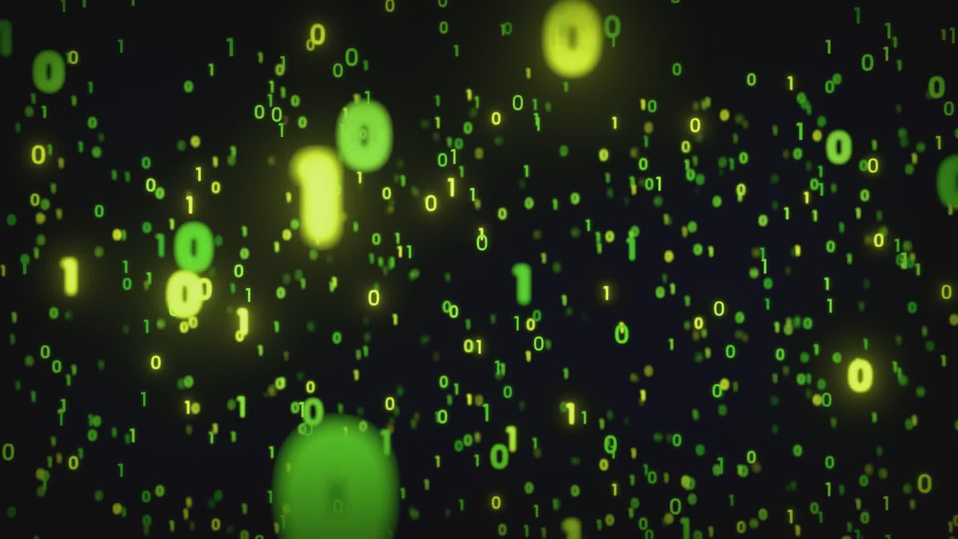 Binary Code Animation With Green Digits Free Stock Video Footage