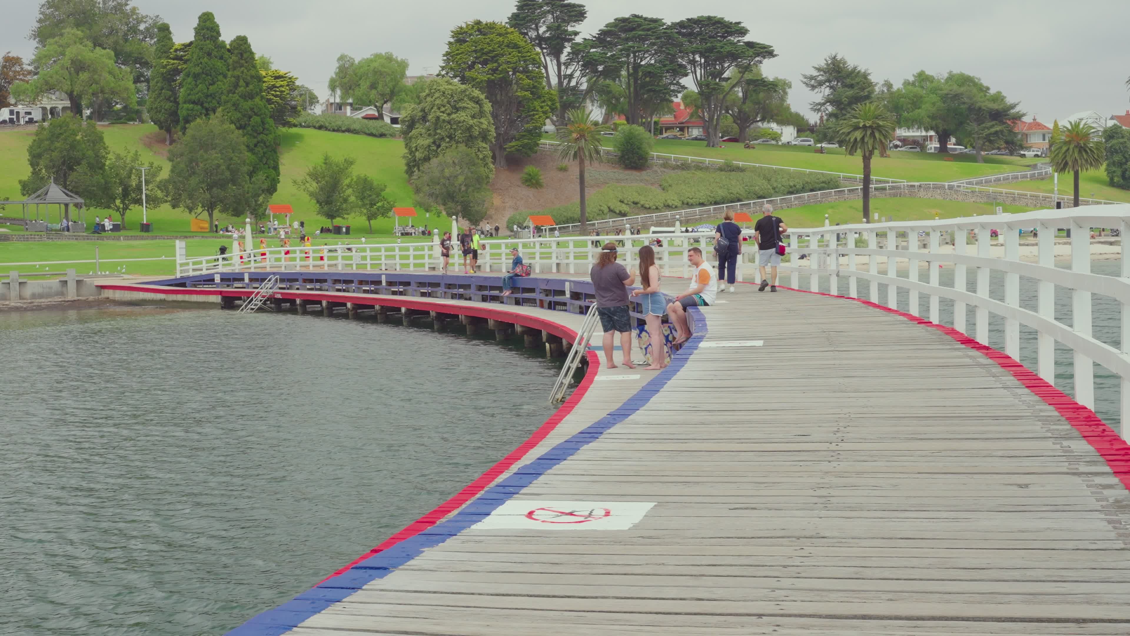 Relaxing Stroll on Scenic Waterfront Boardwalk Free Stock Video Footage ...