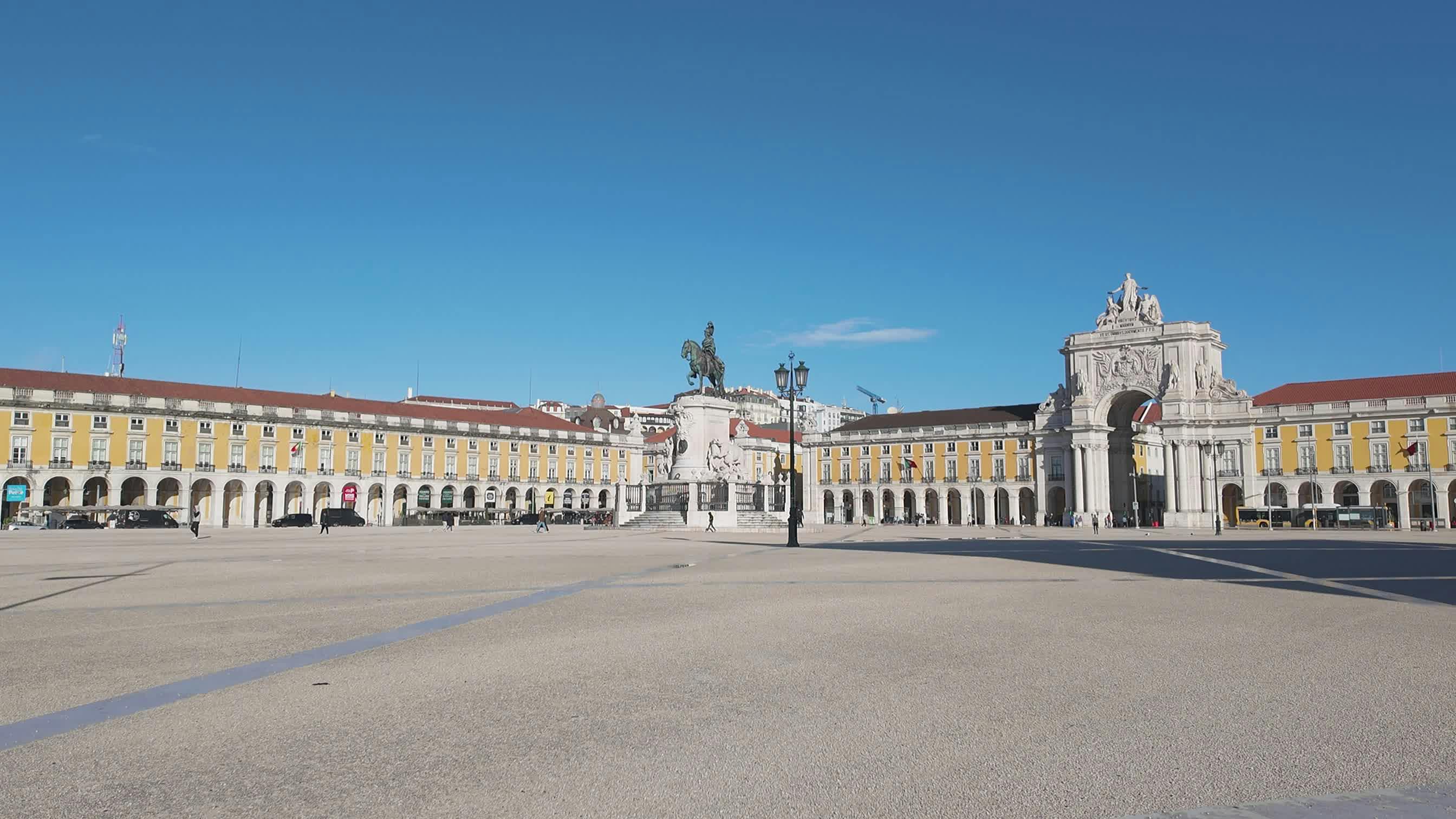 Stunning Aerial View of Lisbon's Historic Praça do Comércio Free Stock ...
