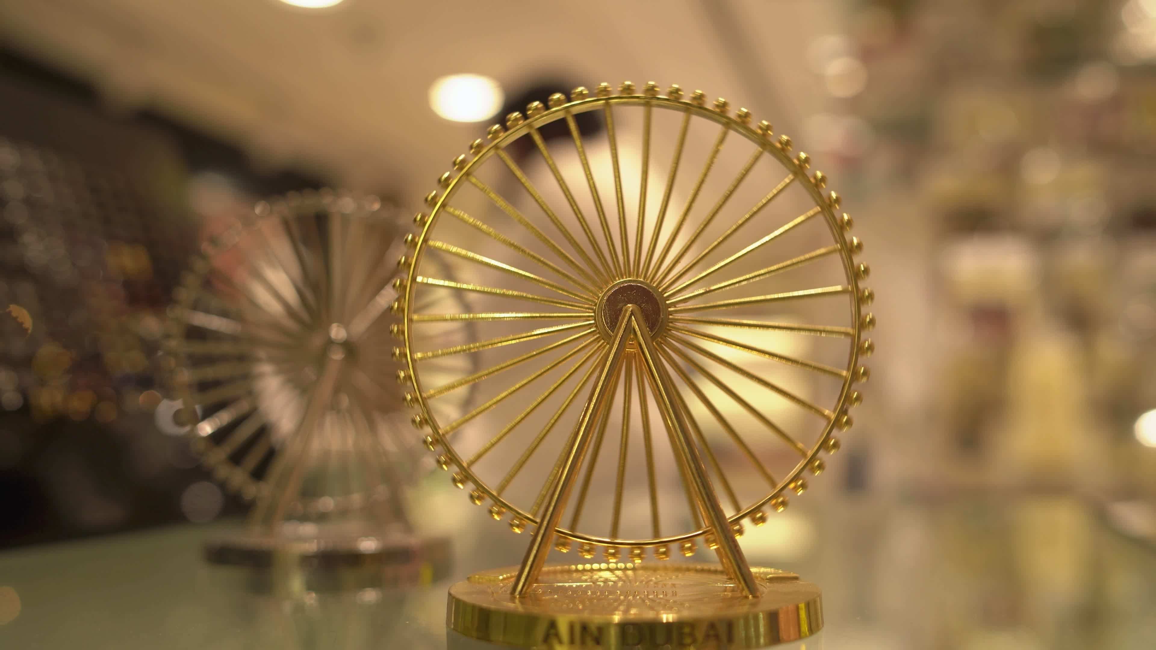 Golden Ferris Wheel Model in Display Free Stock Video Footage, Royalty ...
