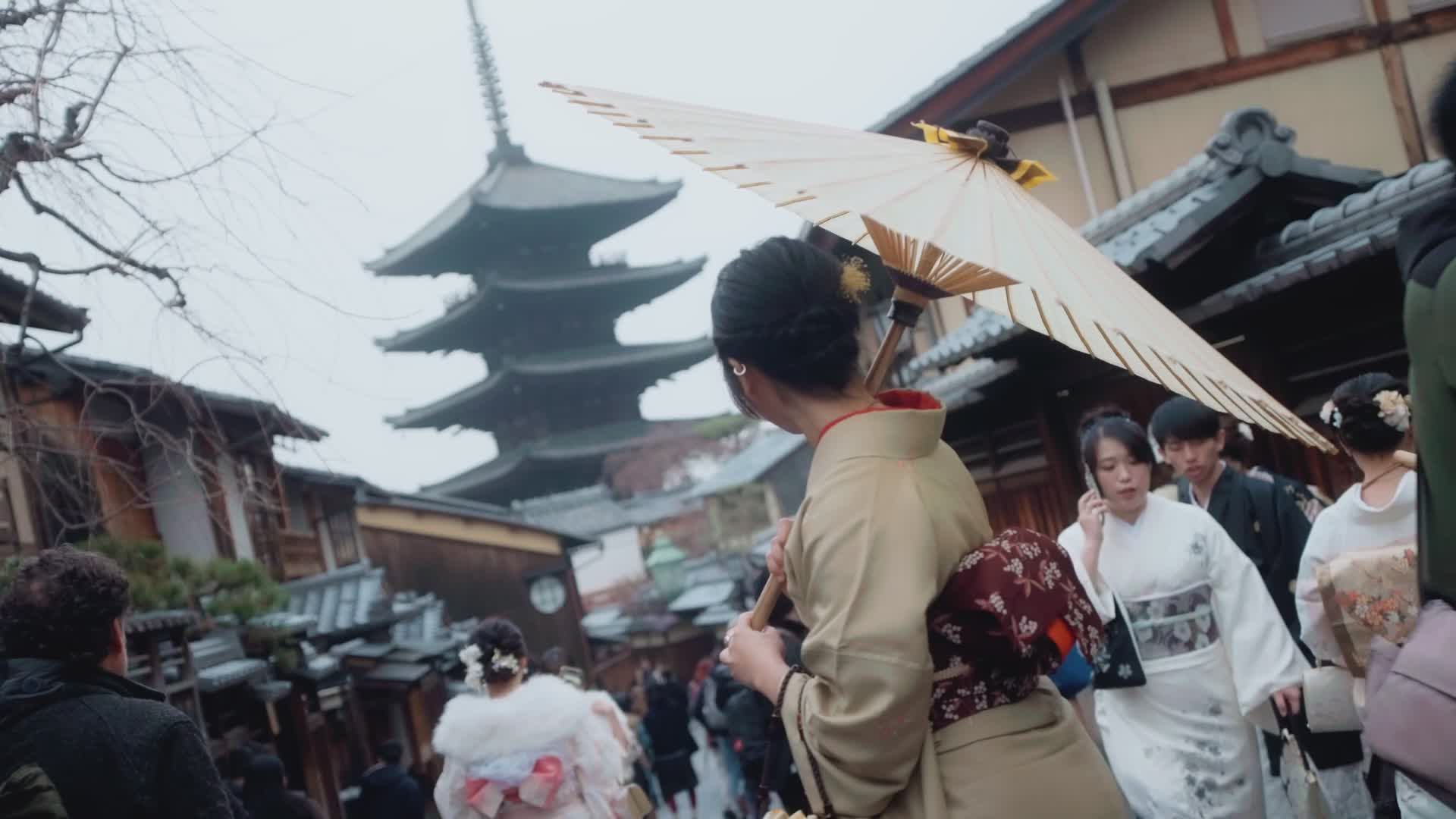 Traditional Scene in Historic Kyoto, Japan Free Stock Video Footage ...