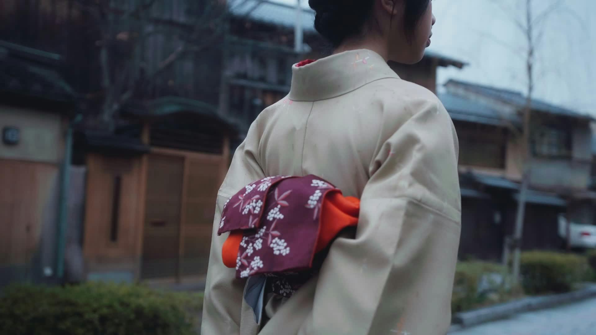 Traditional Kimono Walk in Historic Kyoto Free Stock Video Footage ...