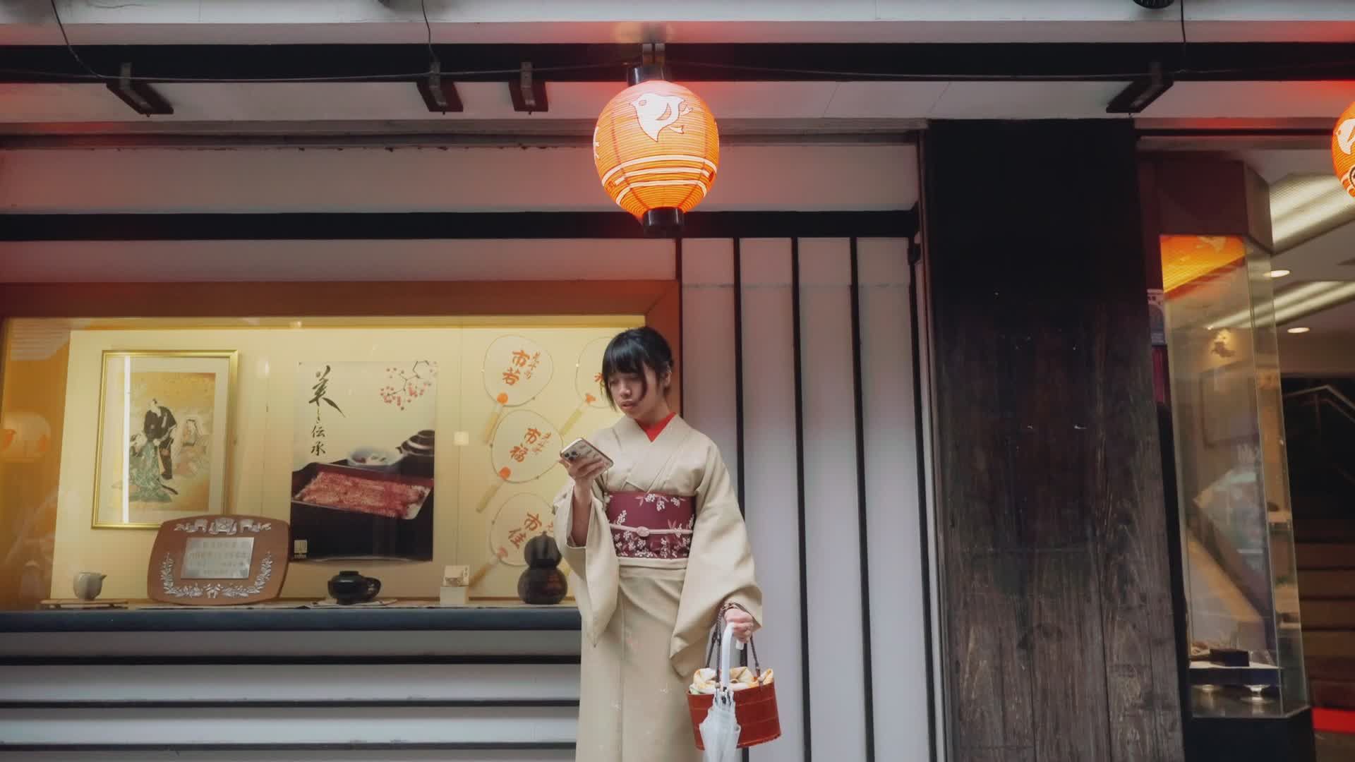 Traditional Kimono-Clad Woman in Kyoto Free Stock Video Footage ...
