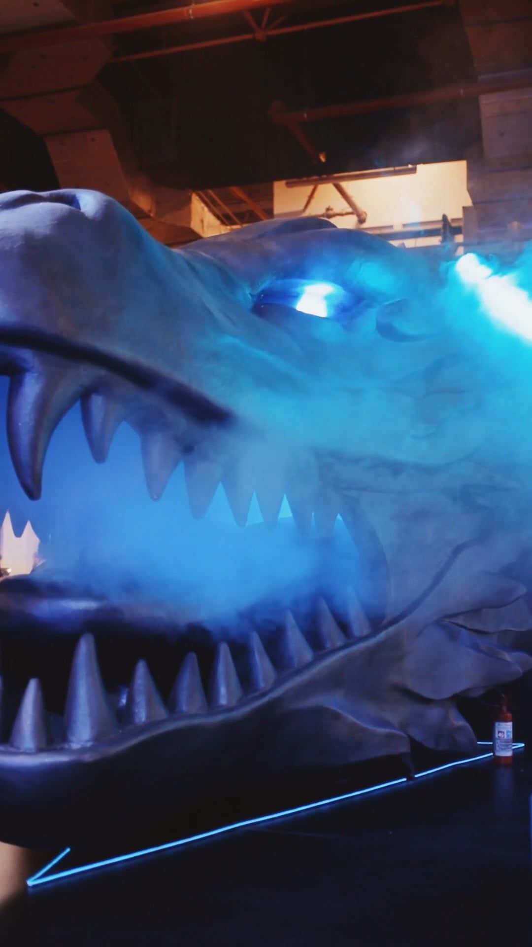 A Model Dragon Fuming Smoke Out Of Its Mouth · Free Stock Video