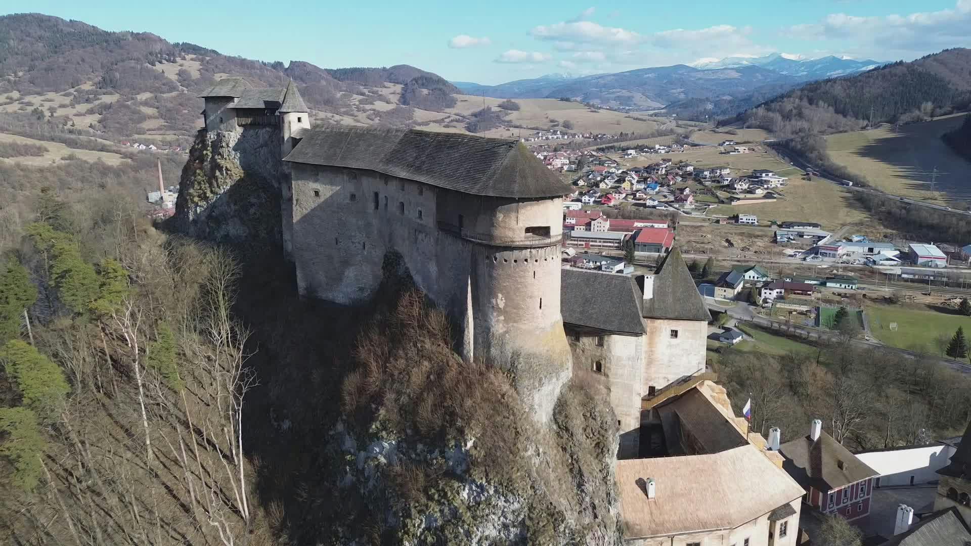 Stunning Aerial View of Orava Castle in Slovakia Free Stock Video ...
