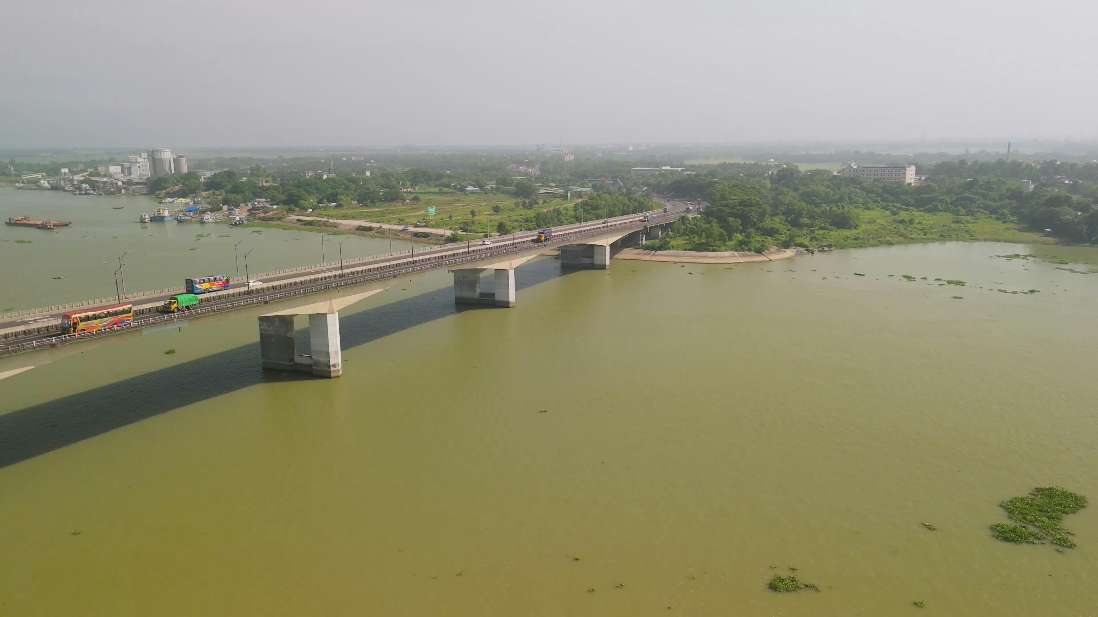 Aerial View of Meghna Bridge in Bangladesh Free Stock Video Footage ...